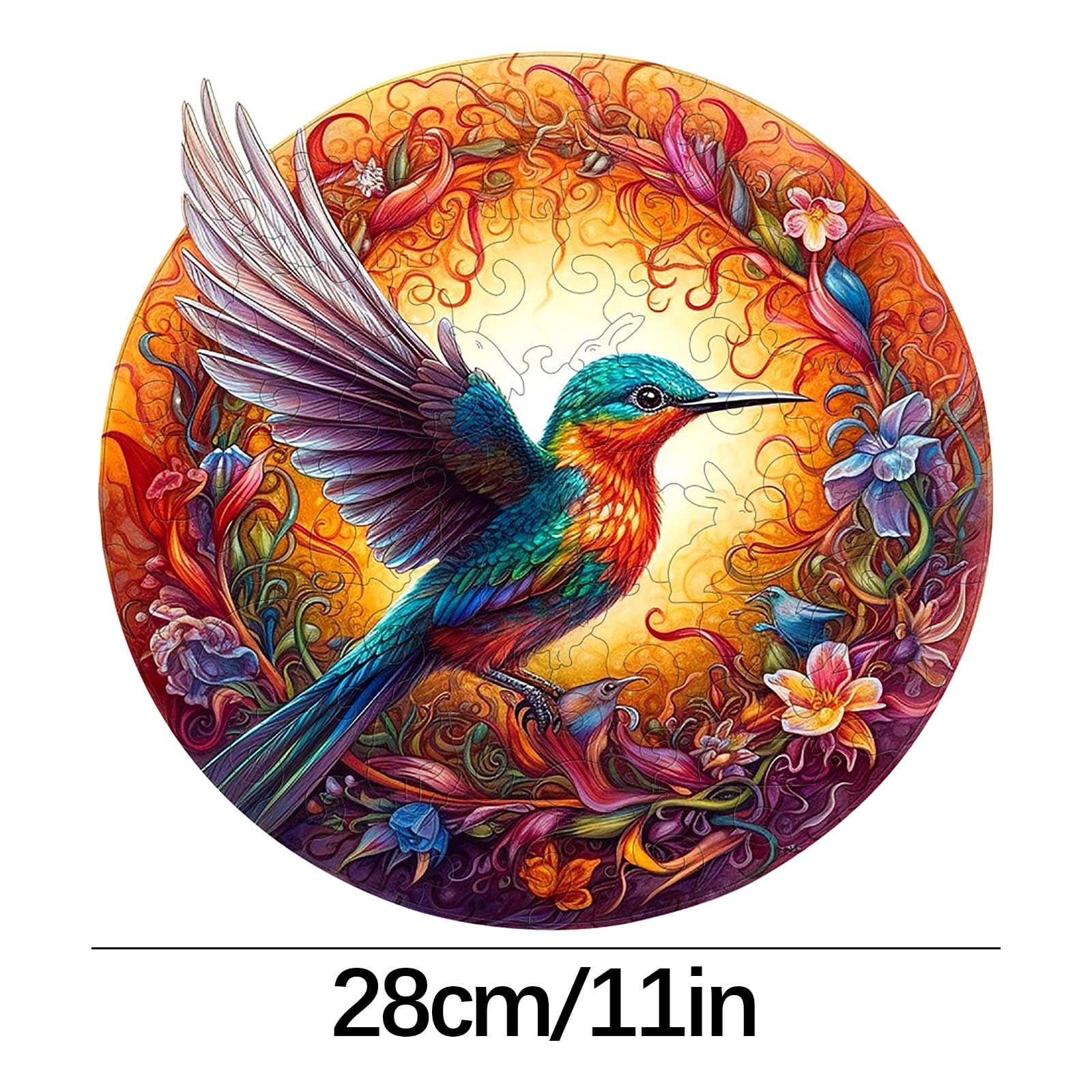 IGEED Wooden Bird Jigsaw Puzzles,150 Piece Round Birds Flower Jigsaw ...