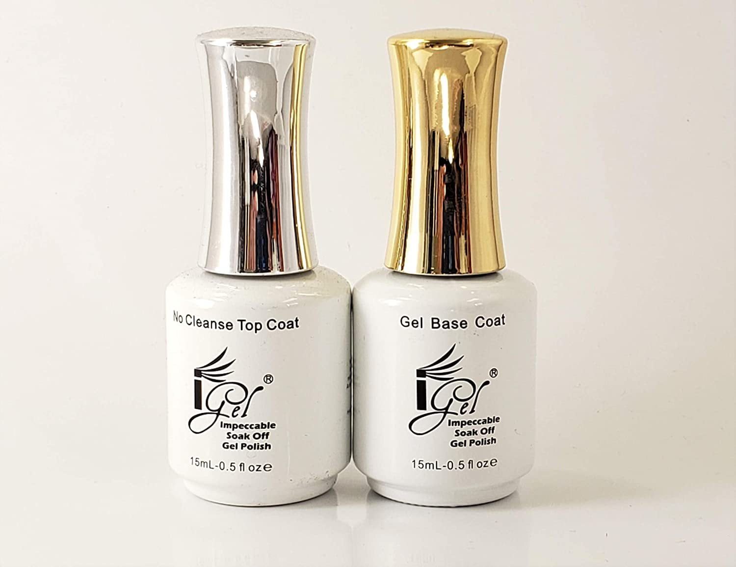 IGEL Beauty Impeccable Soak Off Gel No-Wipe Top Coat + Base Coat 0.5 oz ...