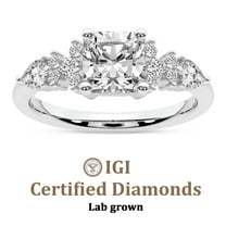 IGI Certified 3 Carat Princess Shape Lab Grown Diamond Engagement Ring ...