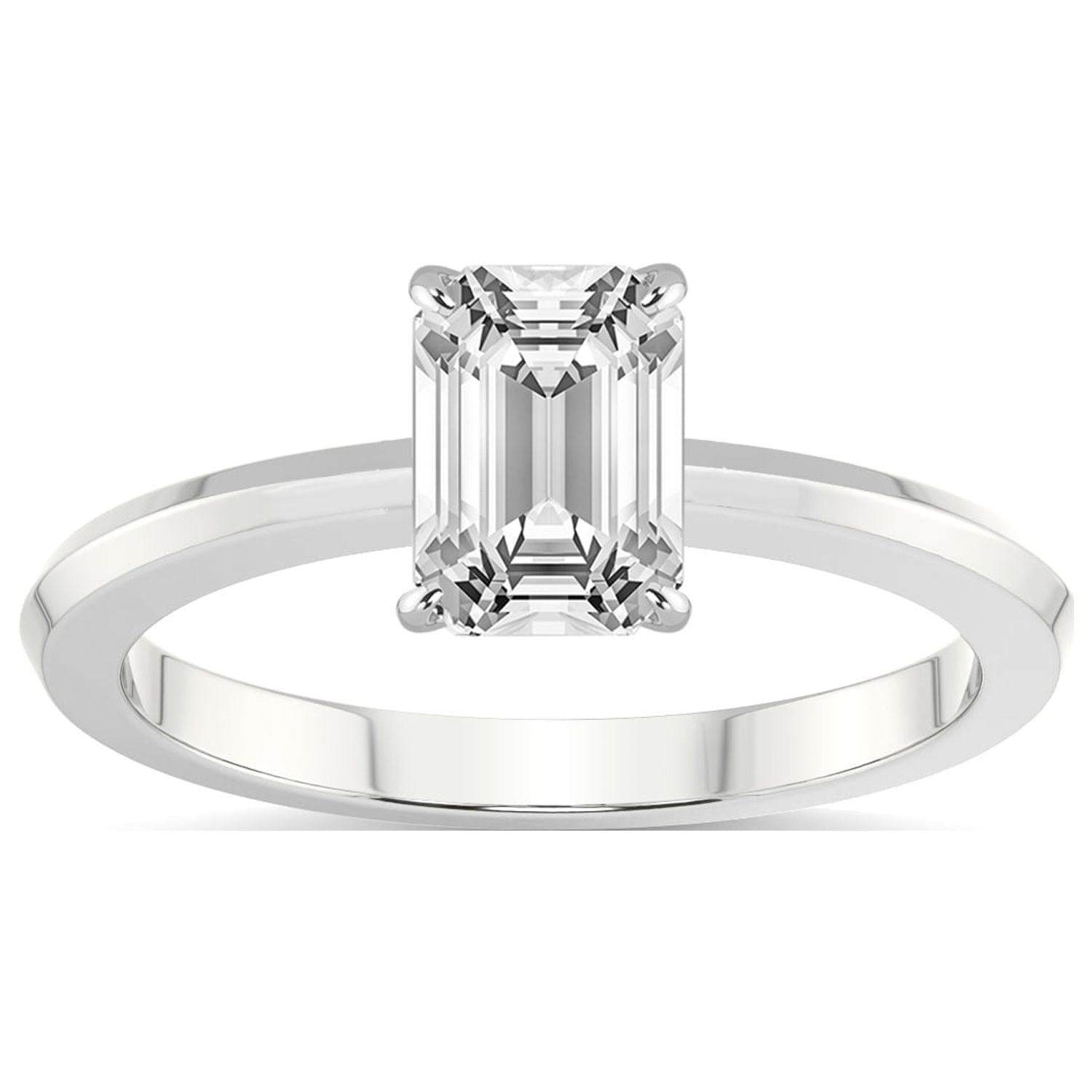 IGI Certified 1 Carat Emerald Shape Lab Grown Diamond Engagement Ring ...