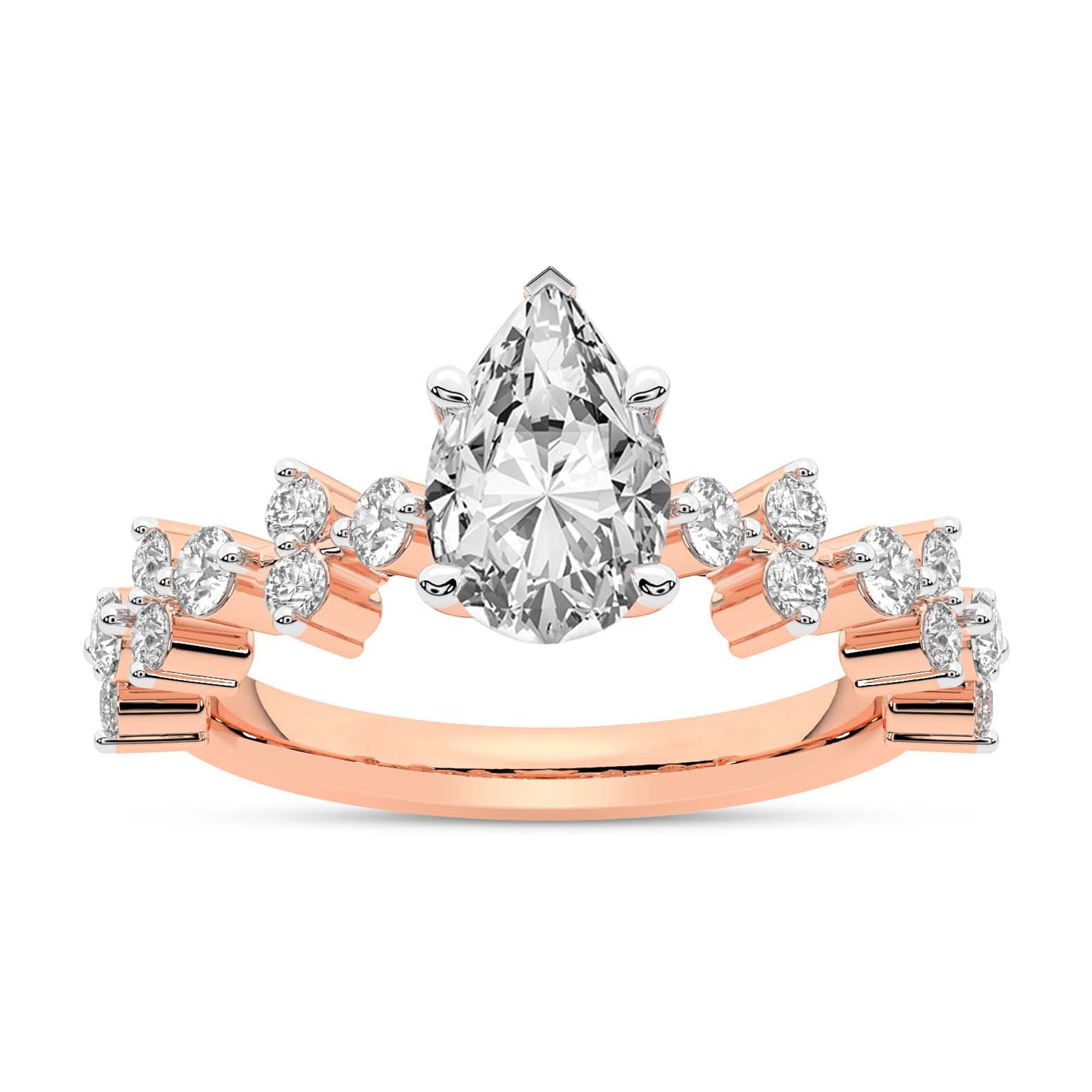 IGI Certified 1 Carat Pear Shape Lab Grown Diamond Engagement Ring ...