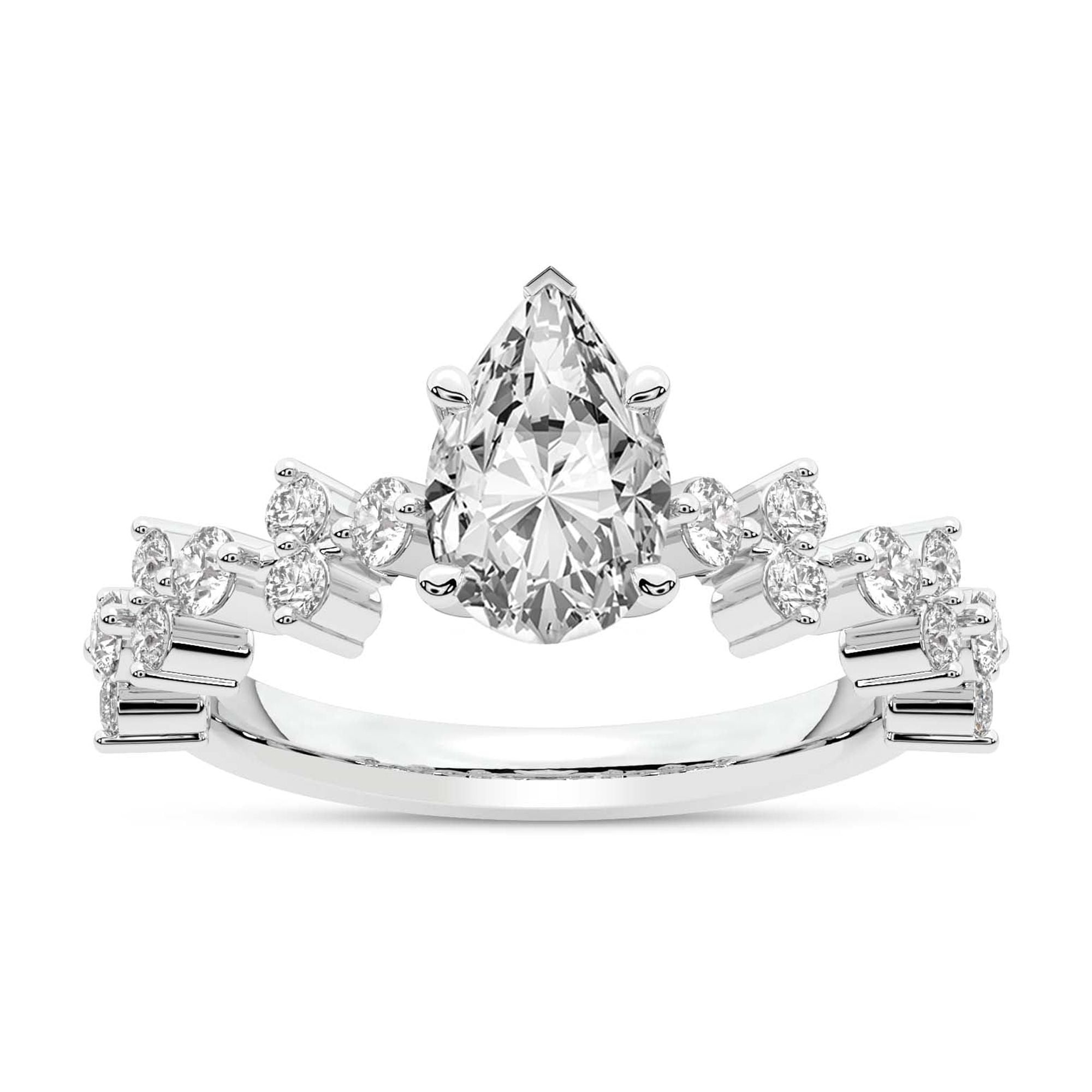 IGI Certified 1 Carat Pear Shape Lab Grown Diamond Engagement Ring ...