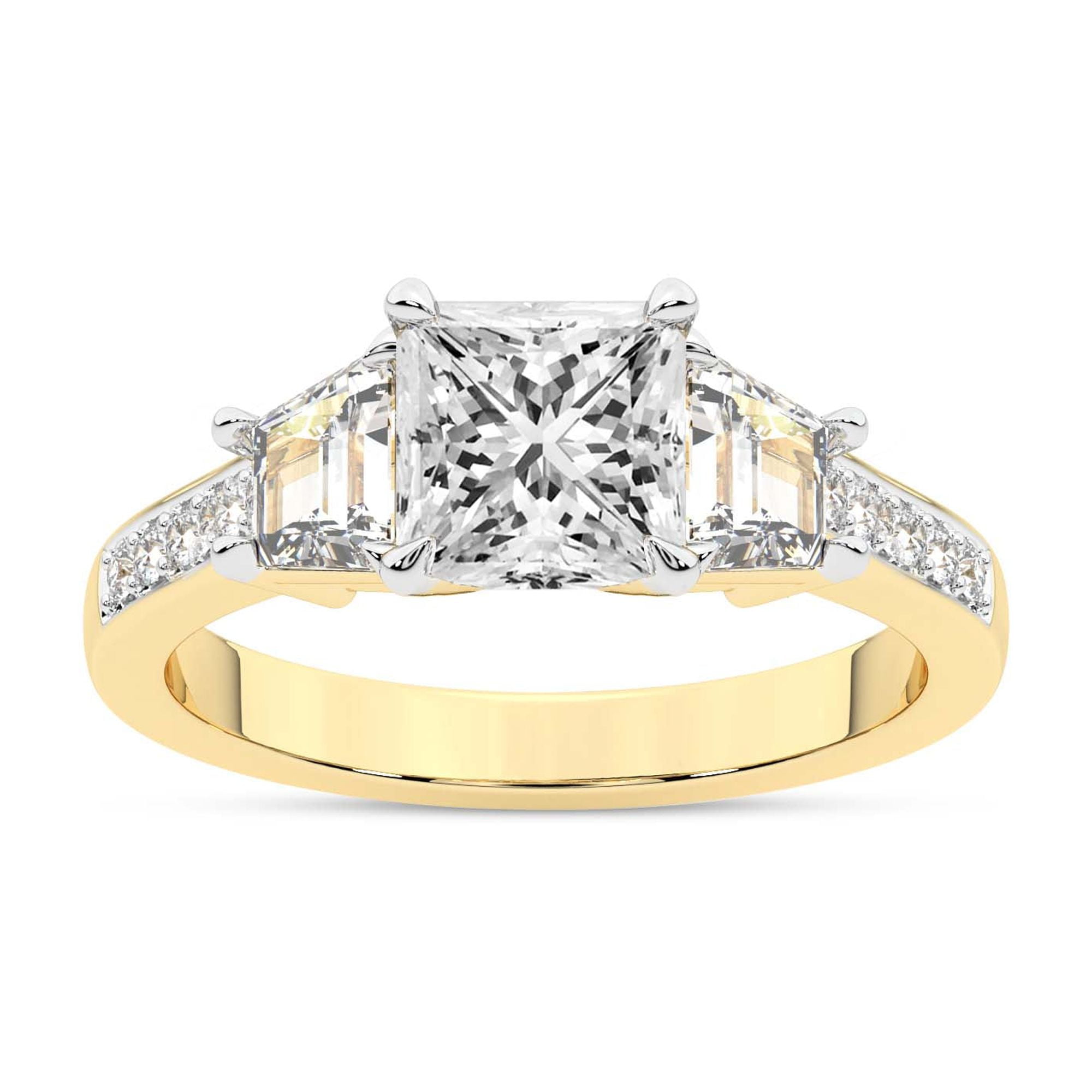IGI Certified 1 Carat Princess Shape Lab Grown Diamond Engagement Ring ...