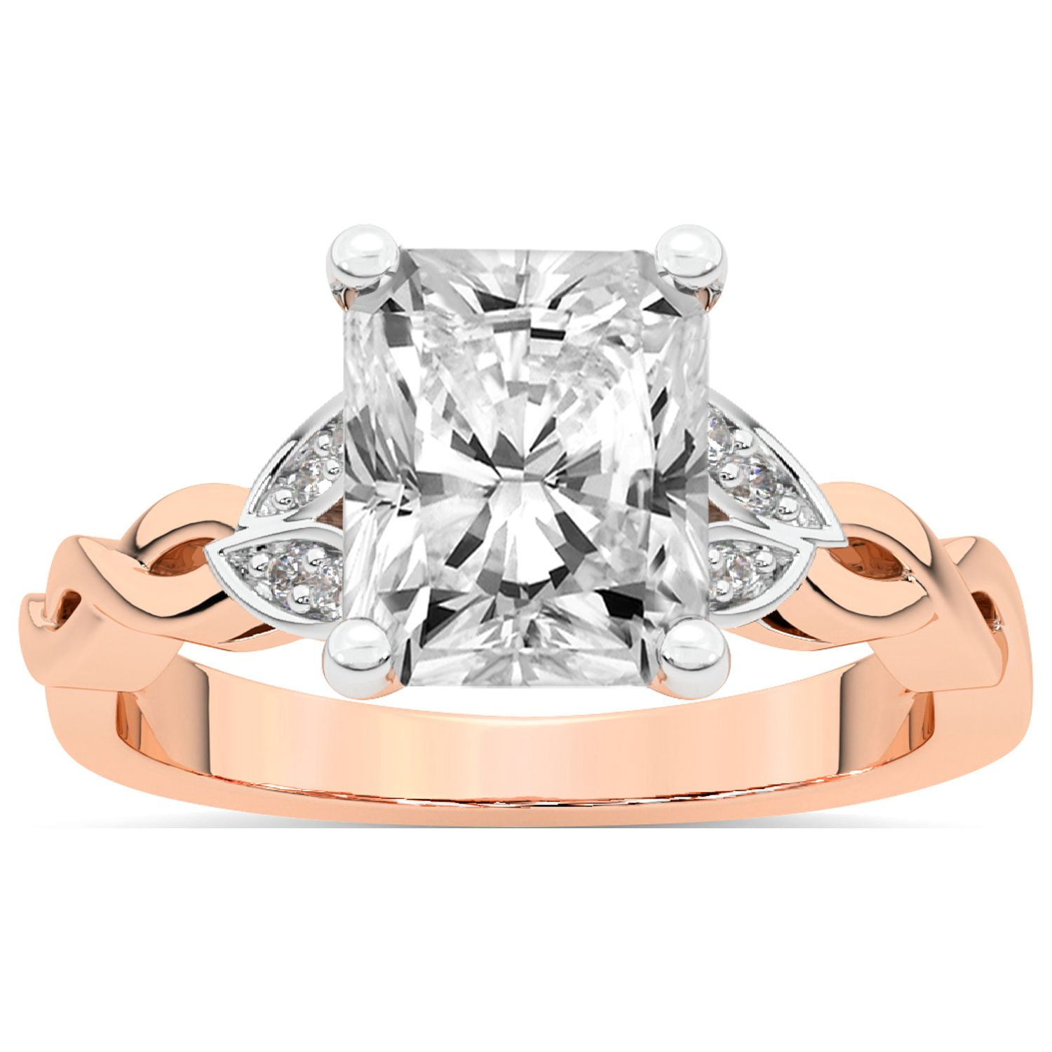 IGI Certified 1 Carat Radiant Shape Lab Grown Diamond Engagement Ring ...