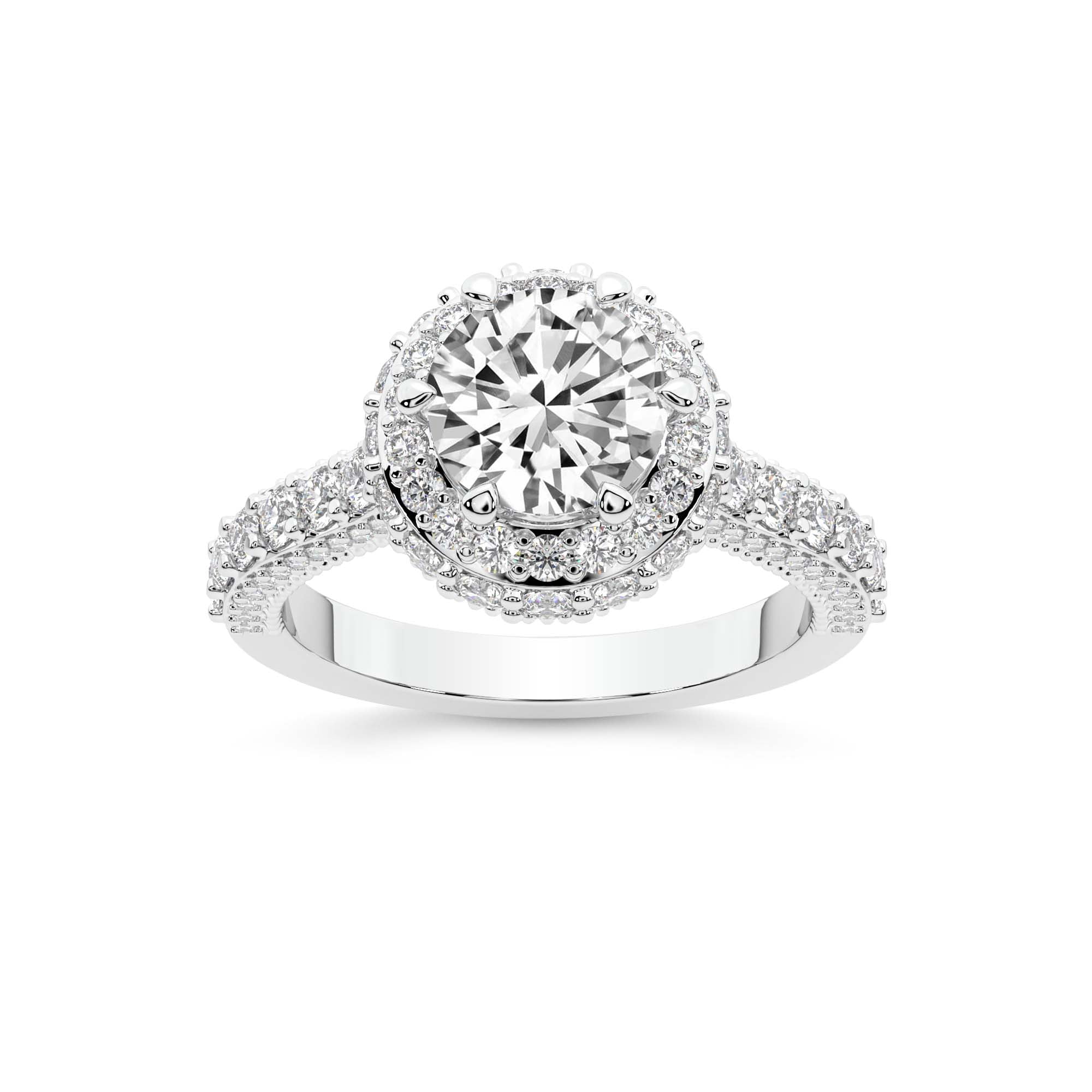 IGI Certified 1 Carat Round Shape Lab Grown Diamond Engagement Ring ...