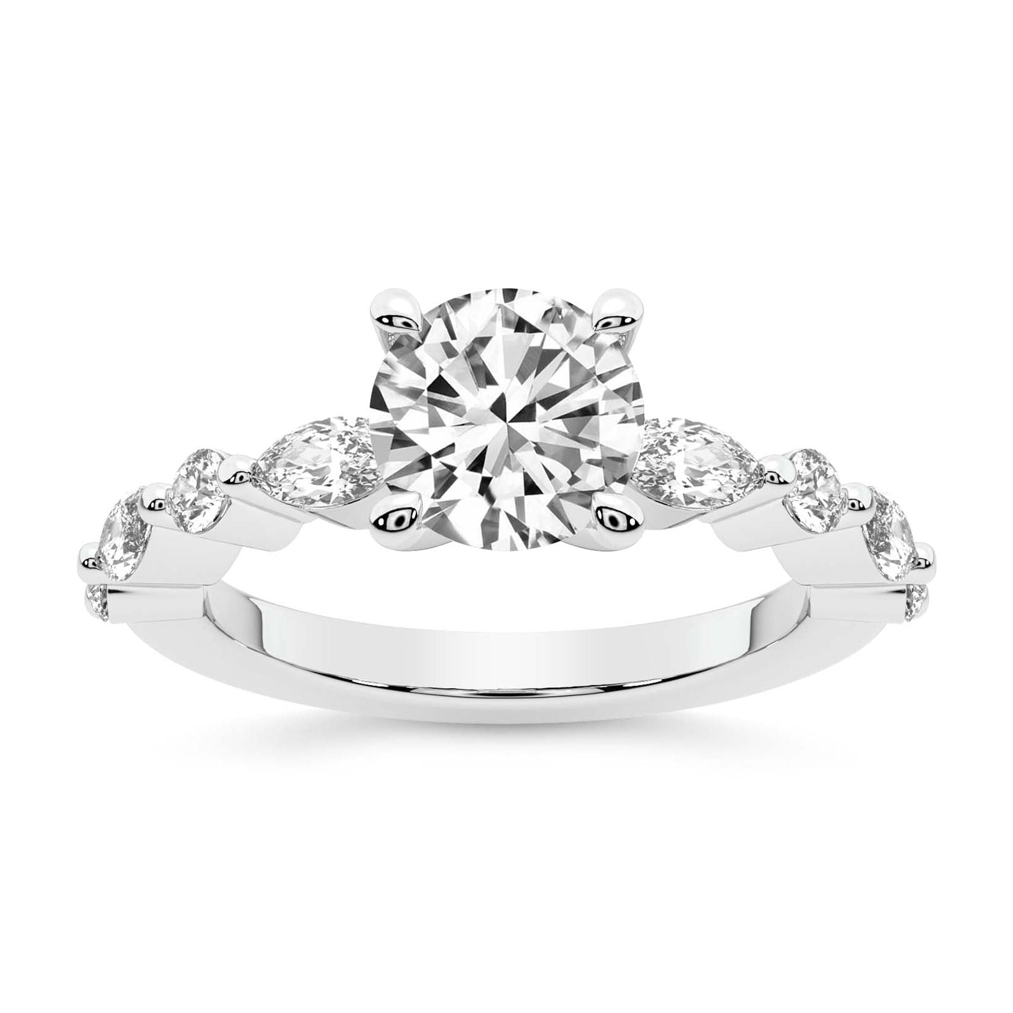 IGI Certified 1 Carat Round Shape Lab Grown Diamond Engagement Ring ...