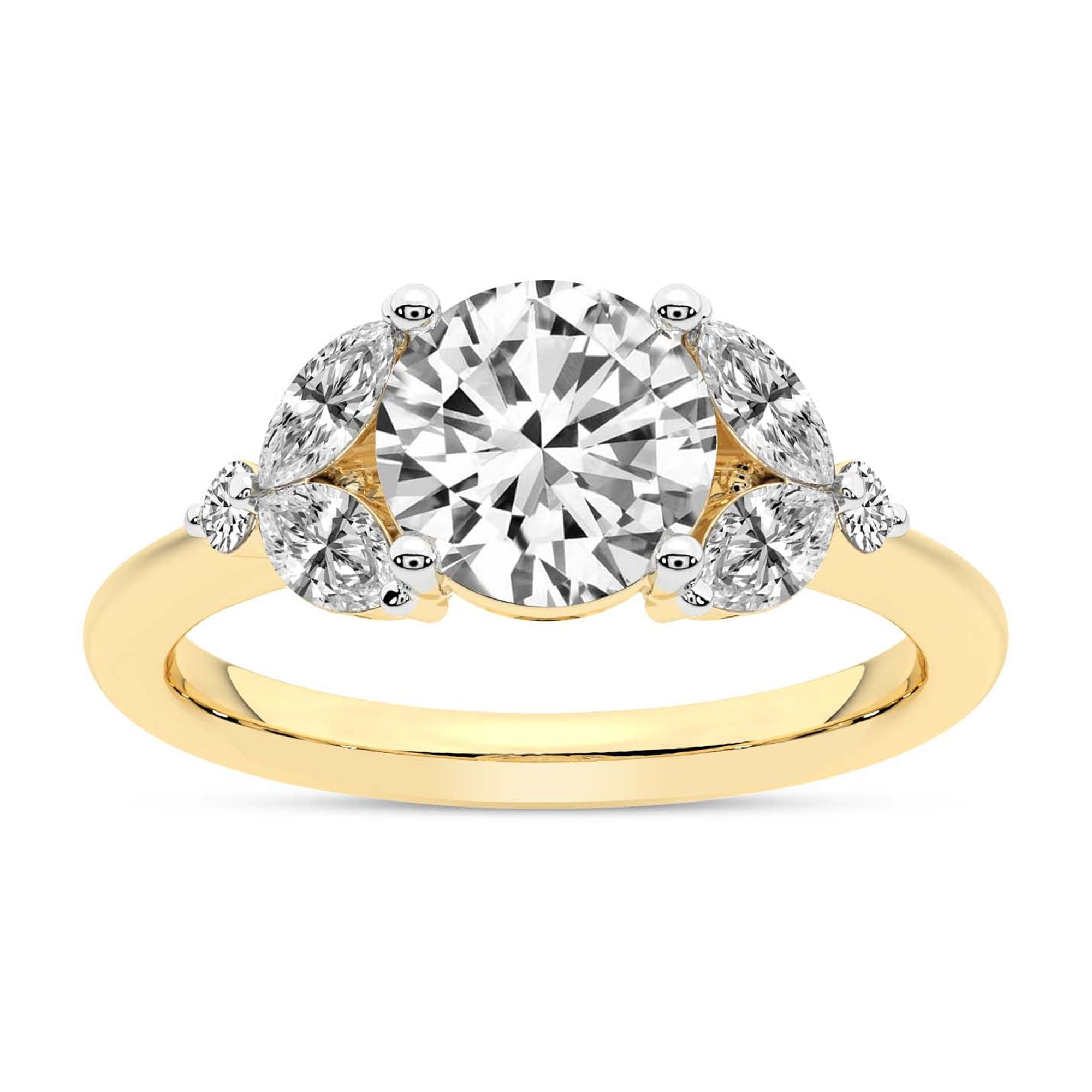 IGI Certified 1 Carat Round Shape Lab Grown Diamond Engagement Ring ...