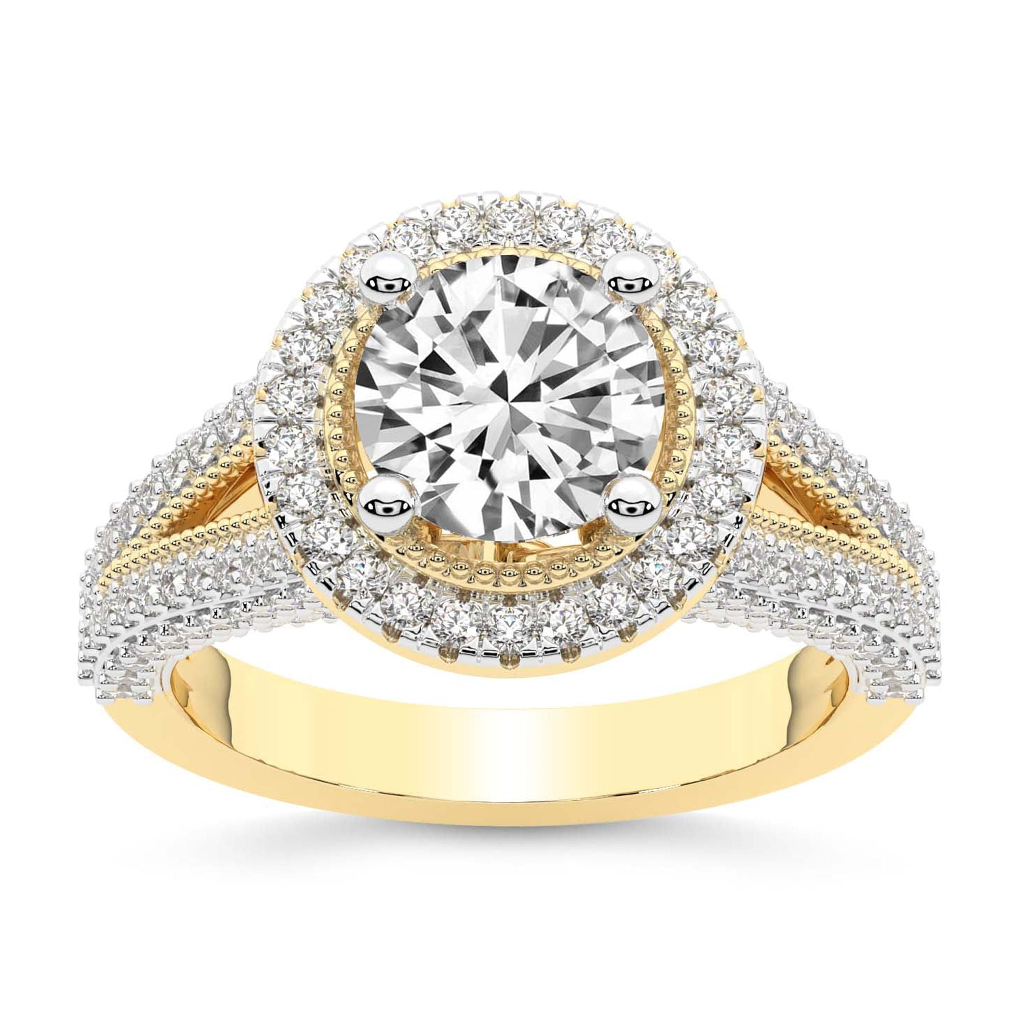 IGI Certified 1 Carat Round Shape Lab Grown Diamond Engagement Ring ...