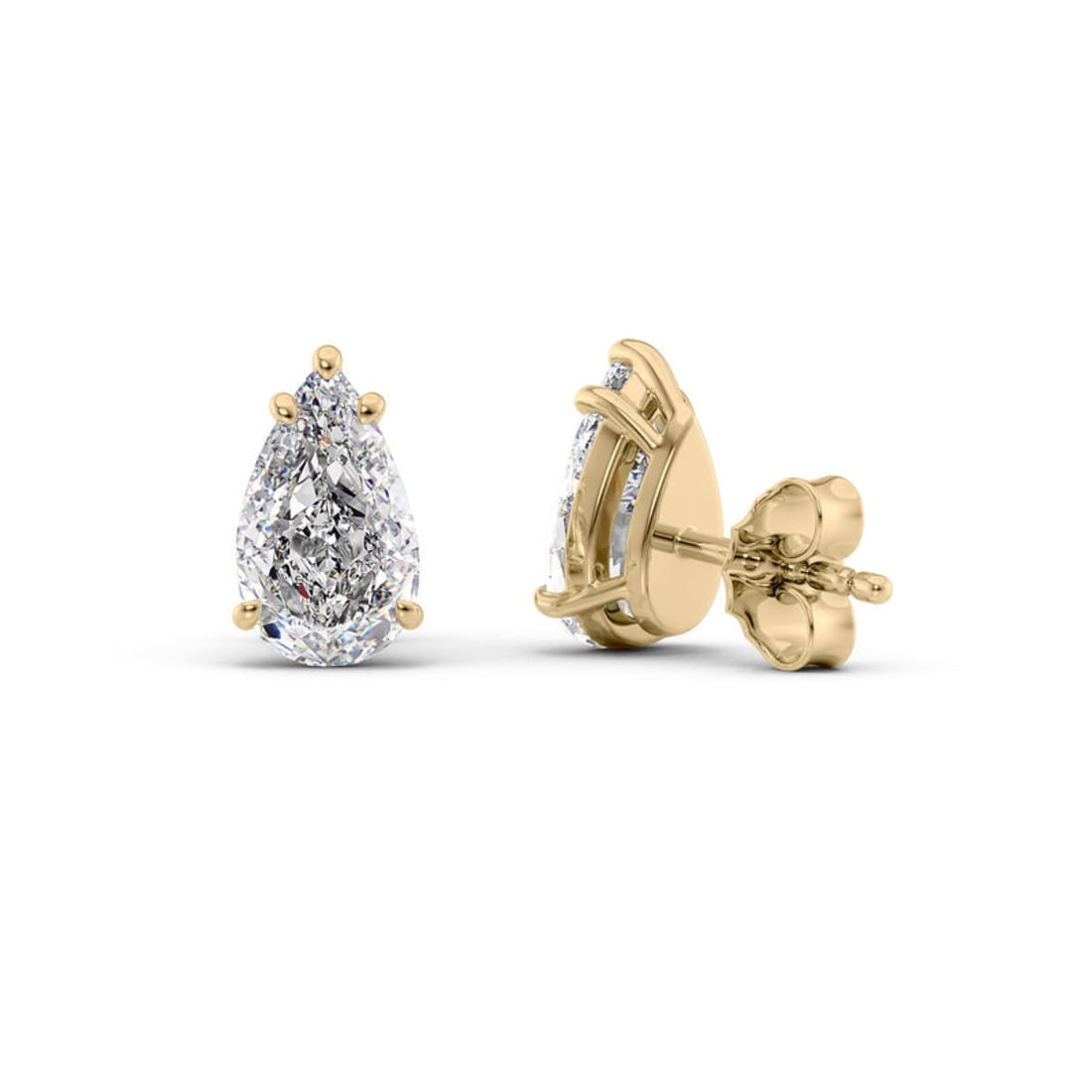 IGI Certified 1 Ct Pear Cut Lab-Grown Diamond Stud Earrings – 14K ...