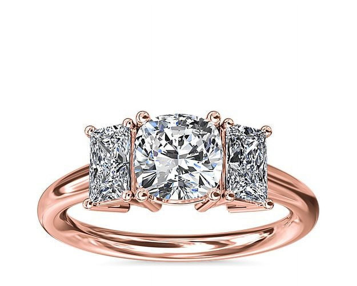 IGI Certified 2.70 Ct Genuine Cushion Cut Lab Grown Diamond Three Stone ...