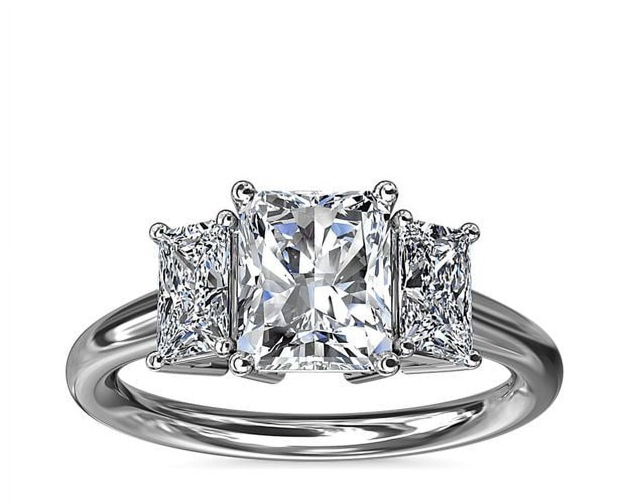 IGI Certified 2.70 Ct Stunninging Radiant Cut Lab Grown Diamond Three Stone Engagement Ring for ...