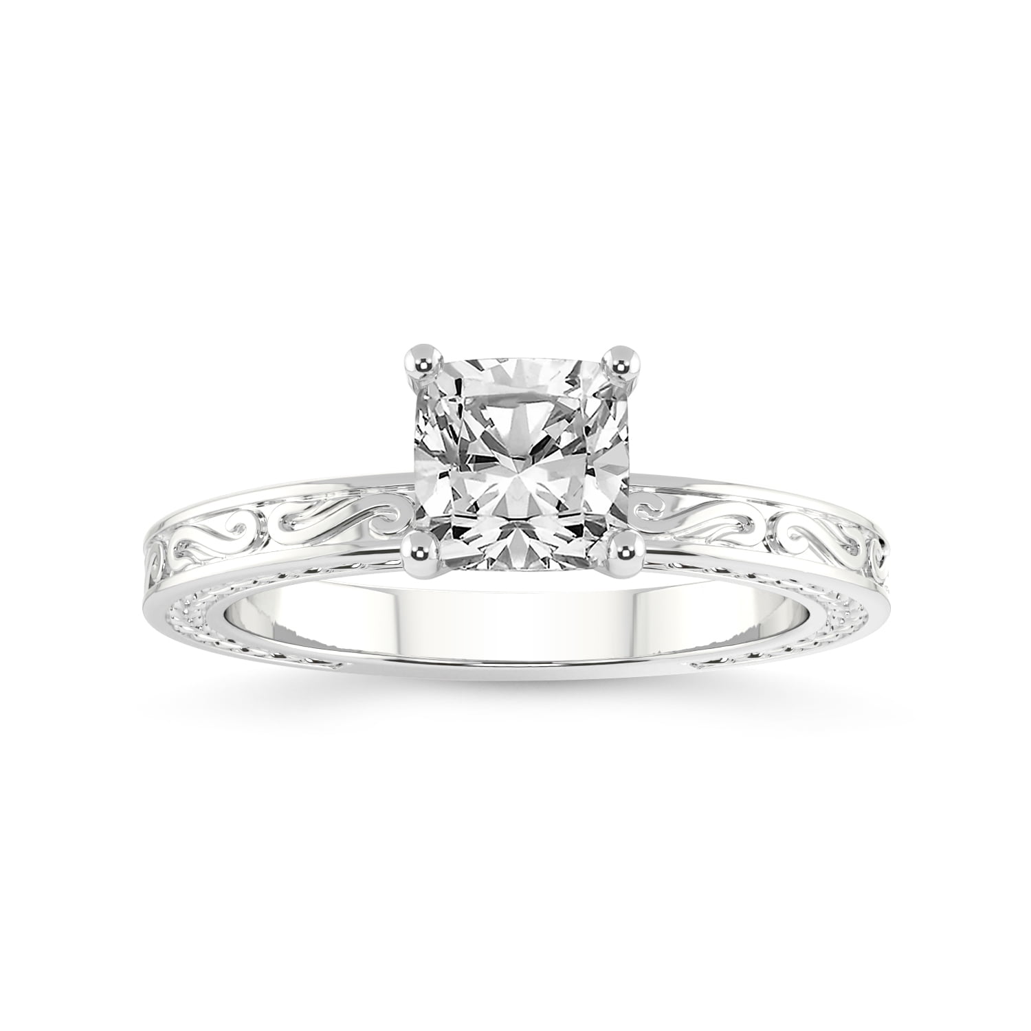 IGI Certified 2 Carat Cushion Shape Lab Grown Diamond Engagement Ring ...