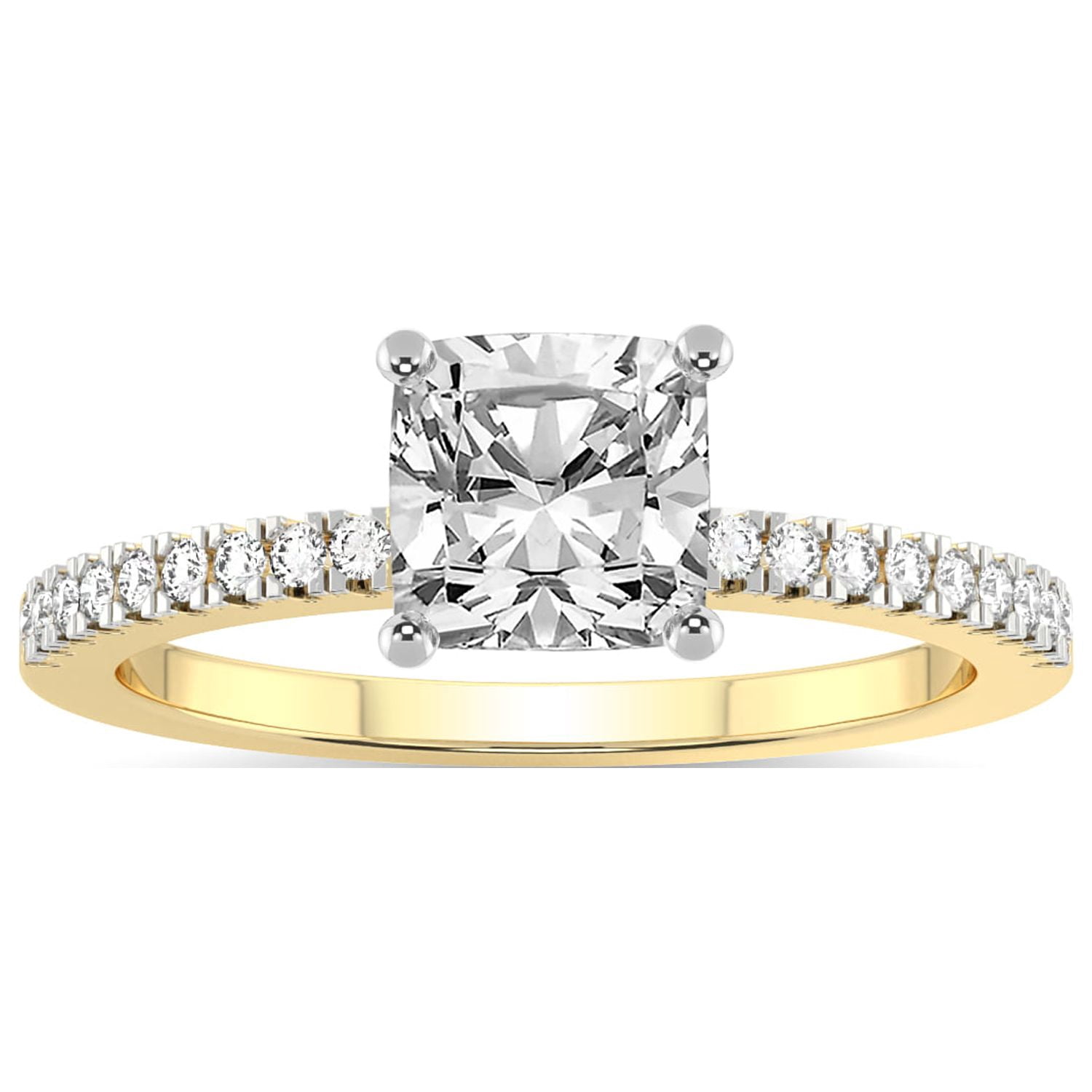 IGI Certified 2 Carat Cushion Shape Lab Grown Diamond Engagement Ring ...