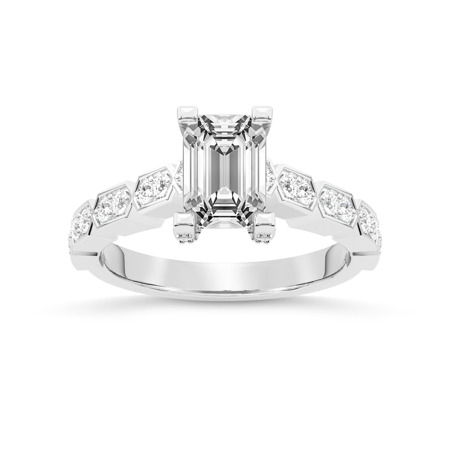 IGI Certified 2 Carat Emerald Shape Lab Grown Diamond Engagement Ring ...