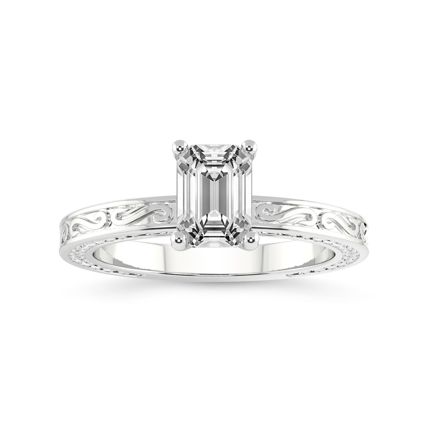 IGI Certified 2 Carat Emerald Shape Lab Grown Diamond Engagement Ring ...