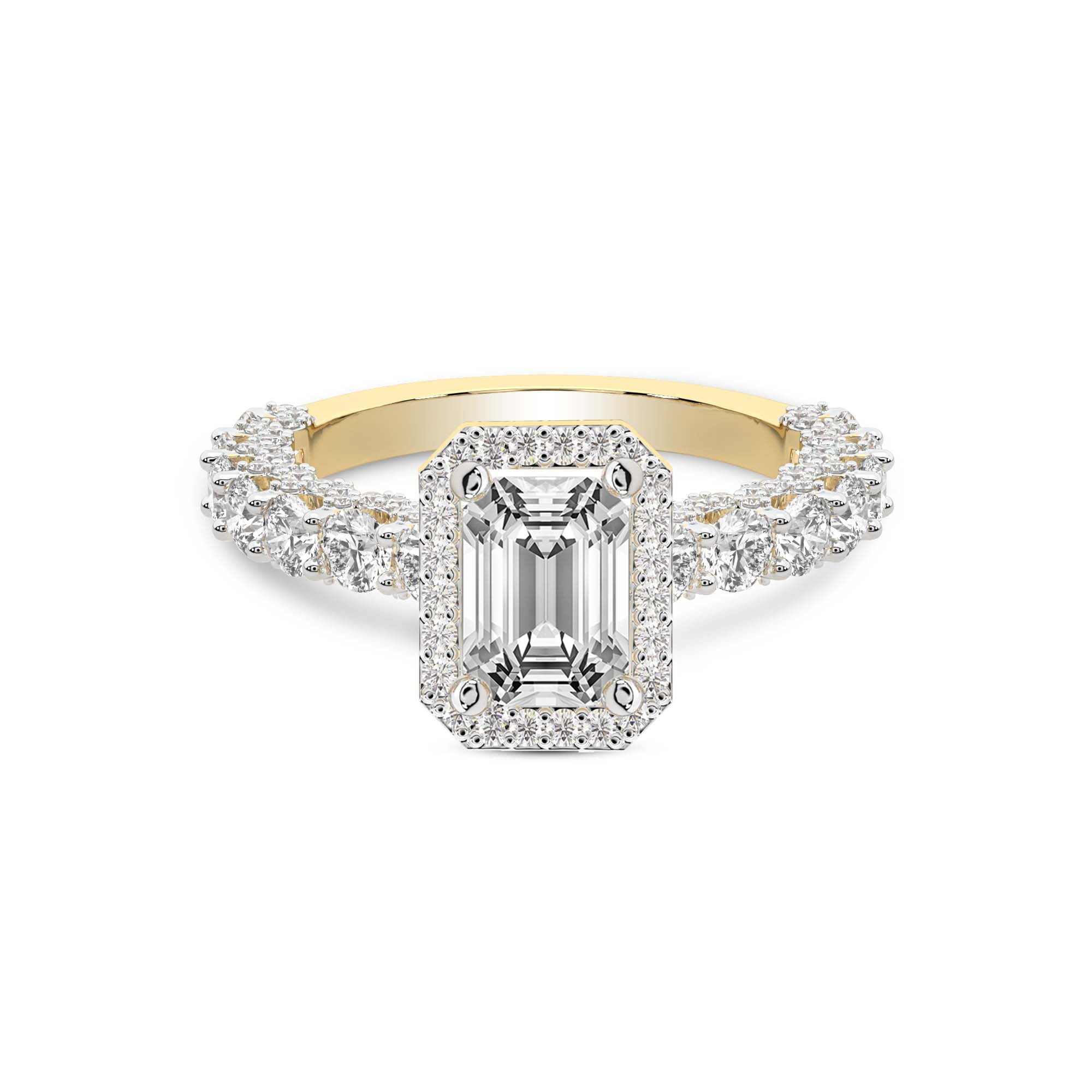 IGI Certified 2 Carat Emerald Shape Lab Grown Diamond Engagement Ring ...