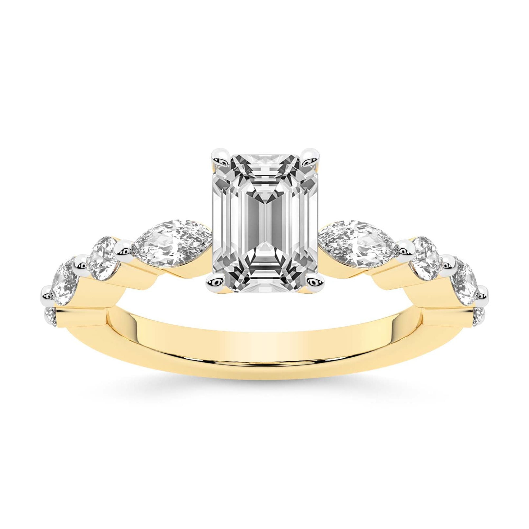 IGI Certified 2 Carat Emerald Shape Lab Grown Diamond Engagement Ring ...