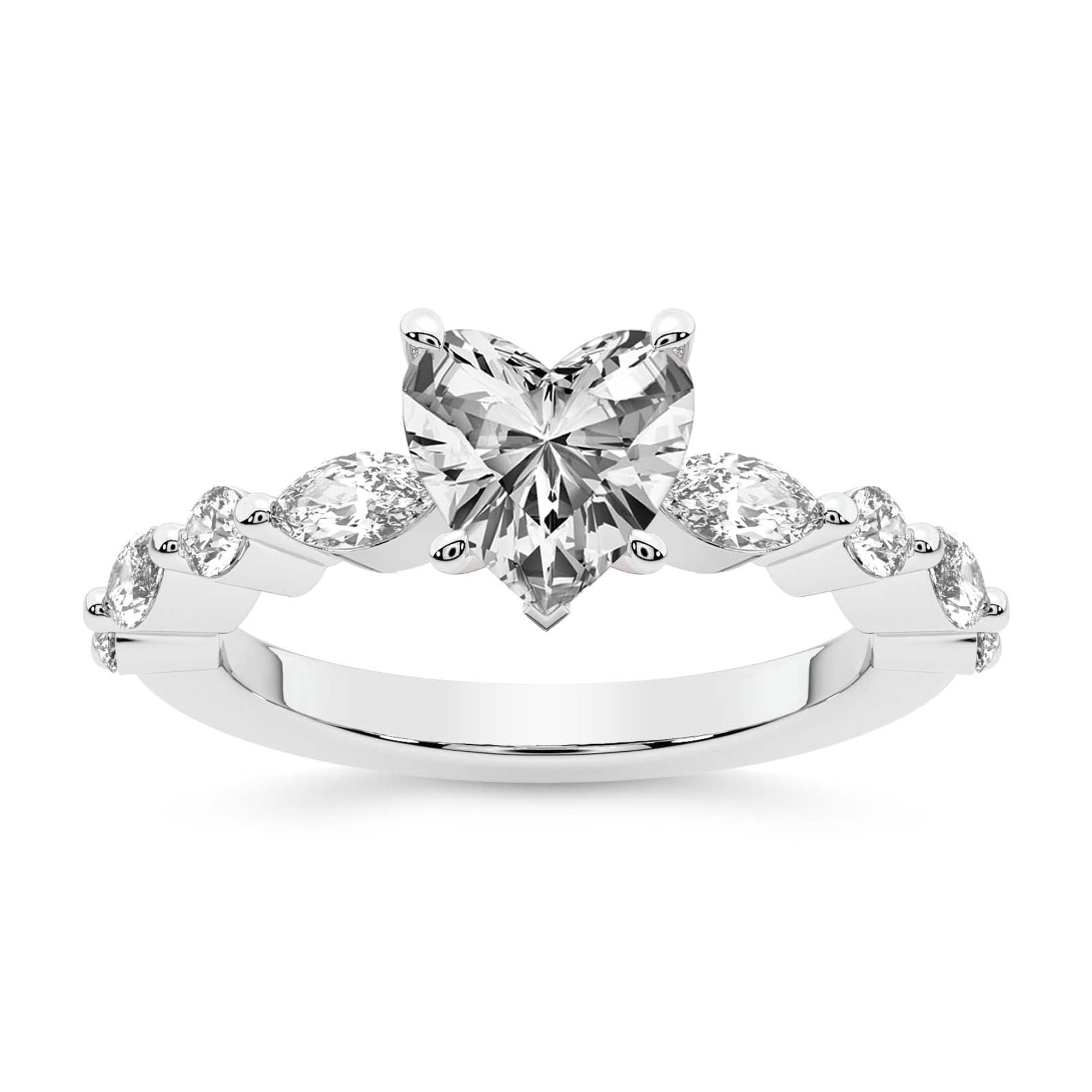 IGI Certified 2 Carat Heart Shape Lab Grown Diamond Engagement Ring ...