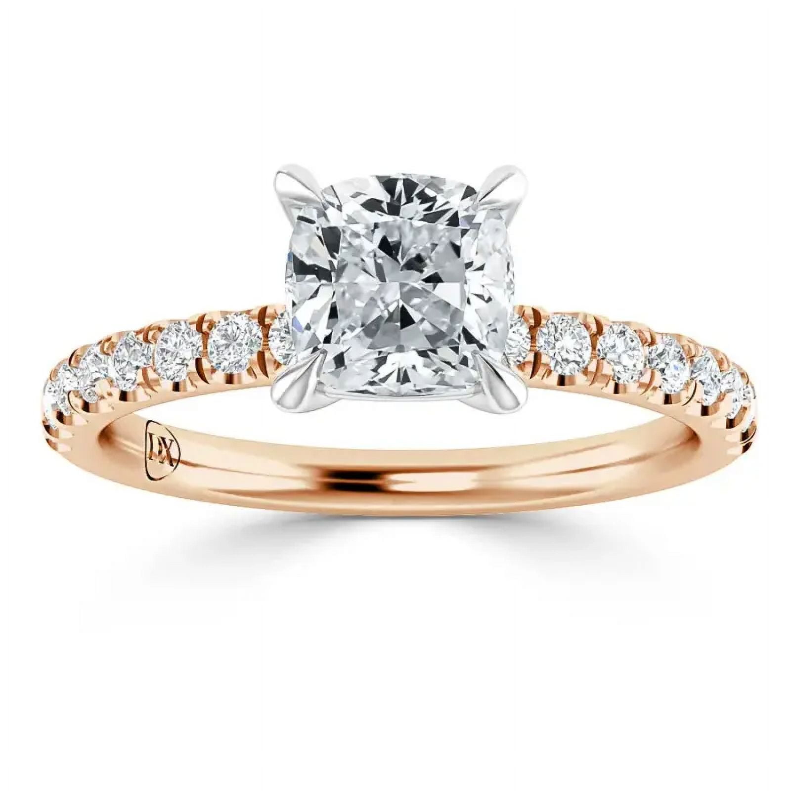 IGI Certified 2 Carat Lab Grown Diamond Engagement Ring|14K Rose Gold |Solitaire Lab Diamond ...