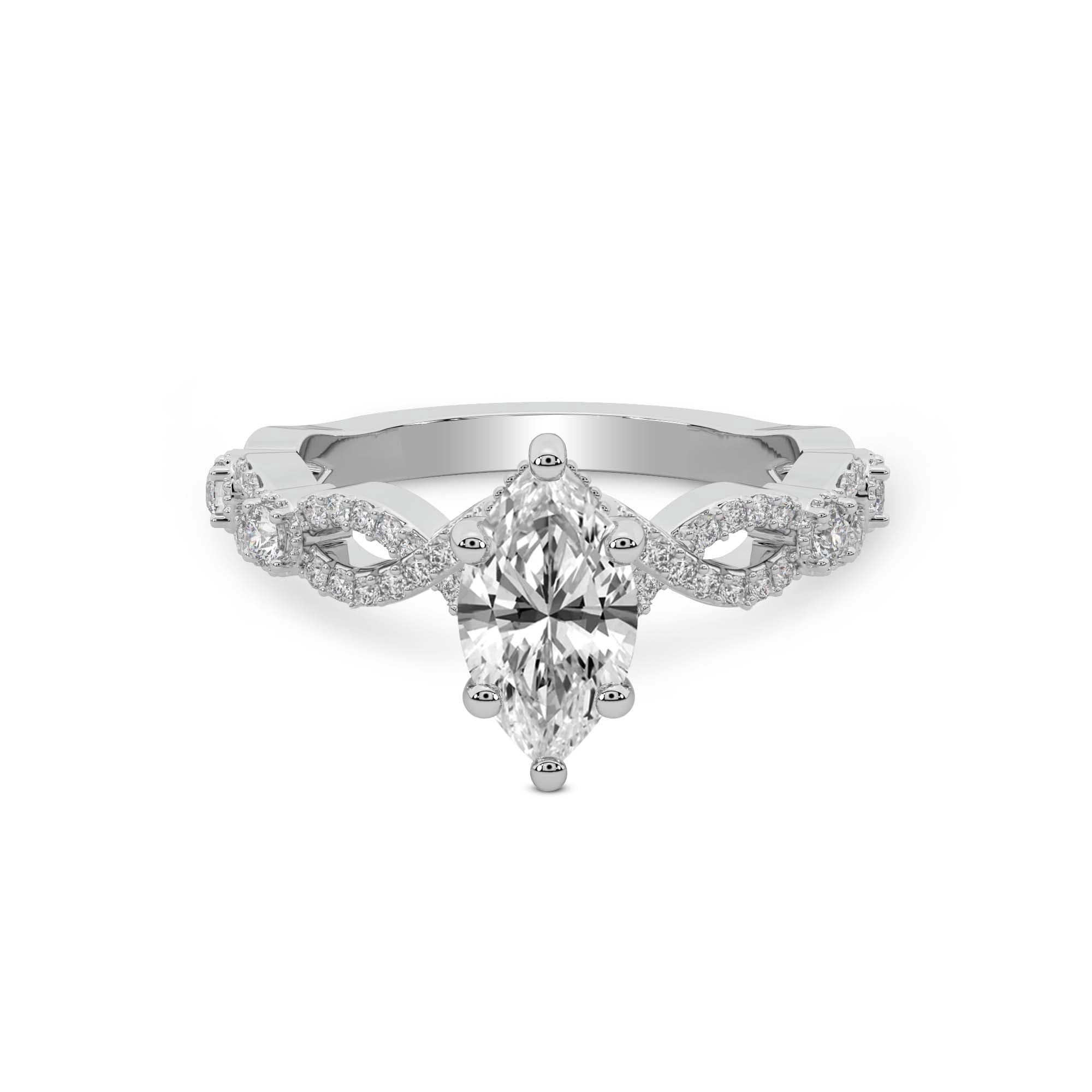 IGI Certified 2 Carat Marquise Shape Lab Grown Diamond Engagement Ring ...
