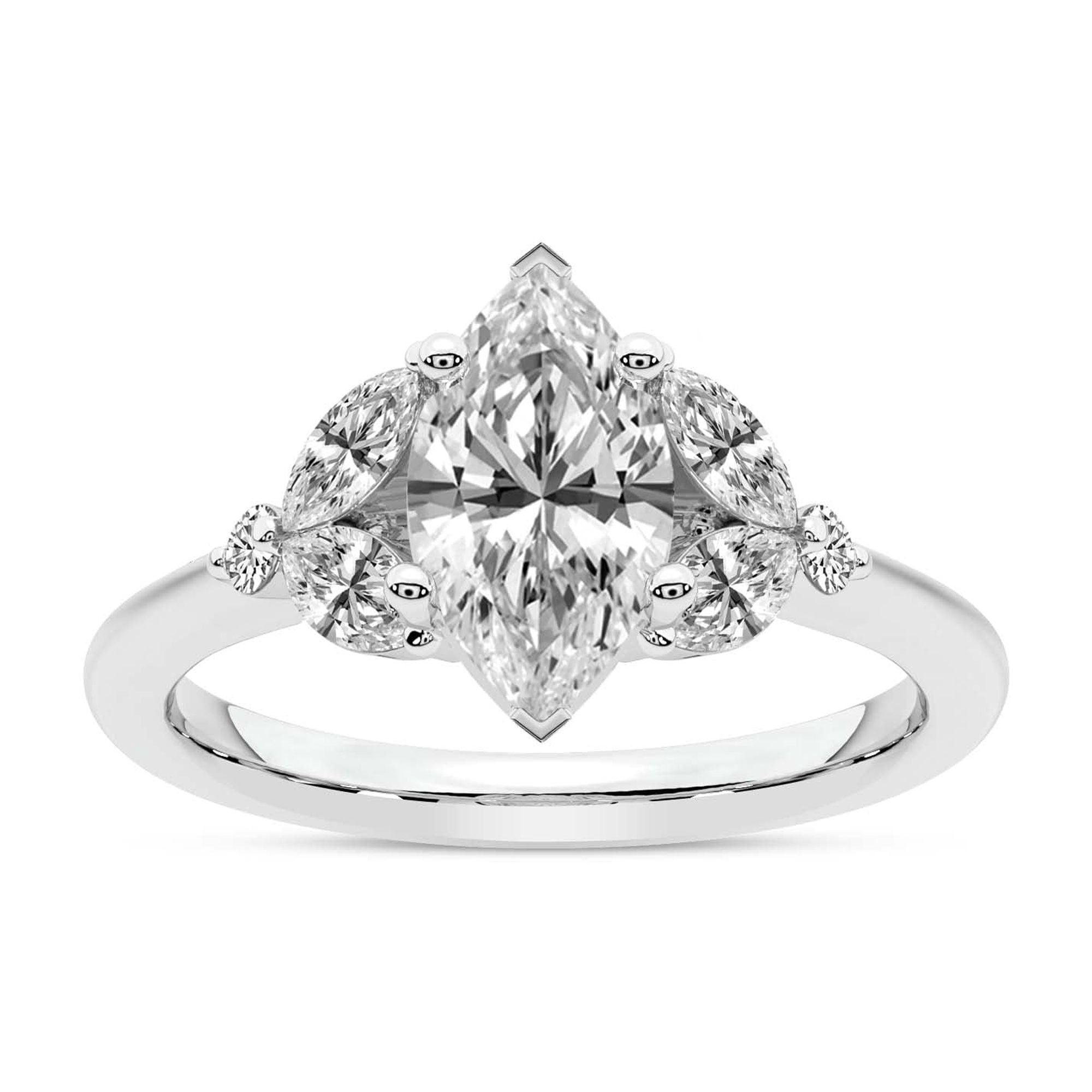 IGI Certified 2 Carat Marquise Shape Lab Grown Diamond Engagement Ring ...