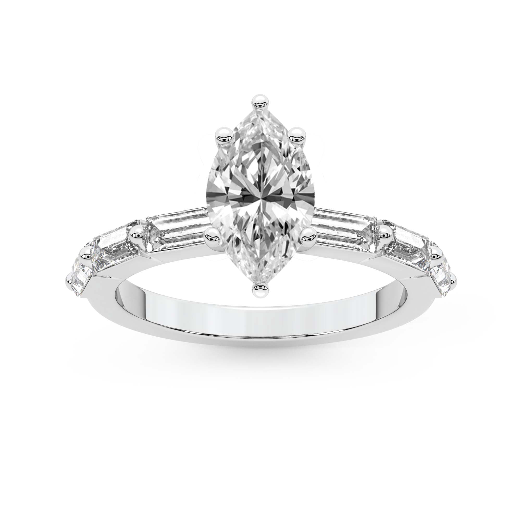 IGI Certified 2 Carat Marquise Shape Lab Grown Diamond Engagement Ring ...