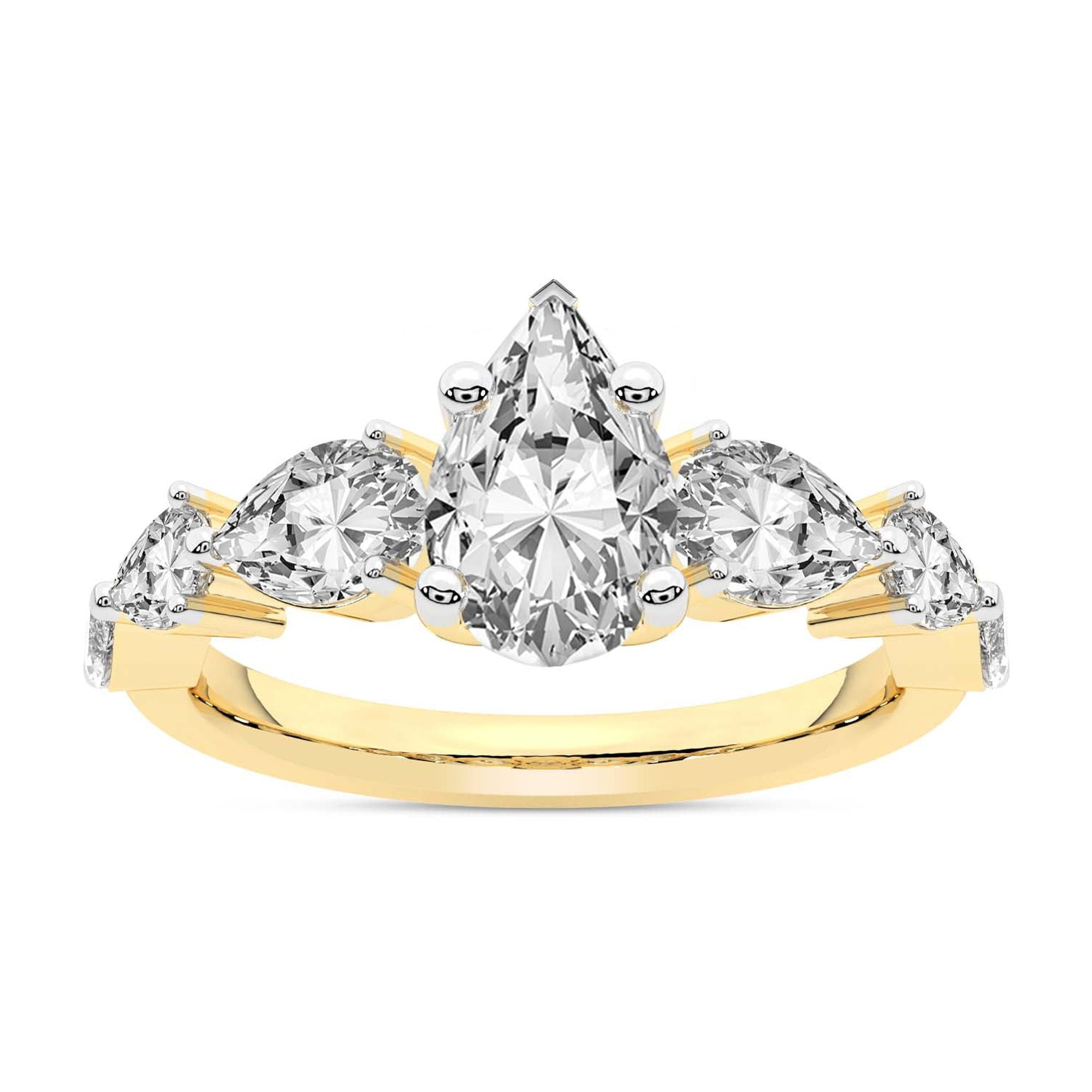 IGI Certified 2 Carat Pear Shape Lab Grown Diamond Engagement Ring ...