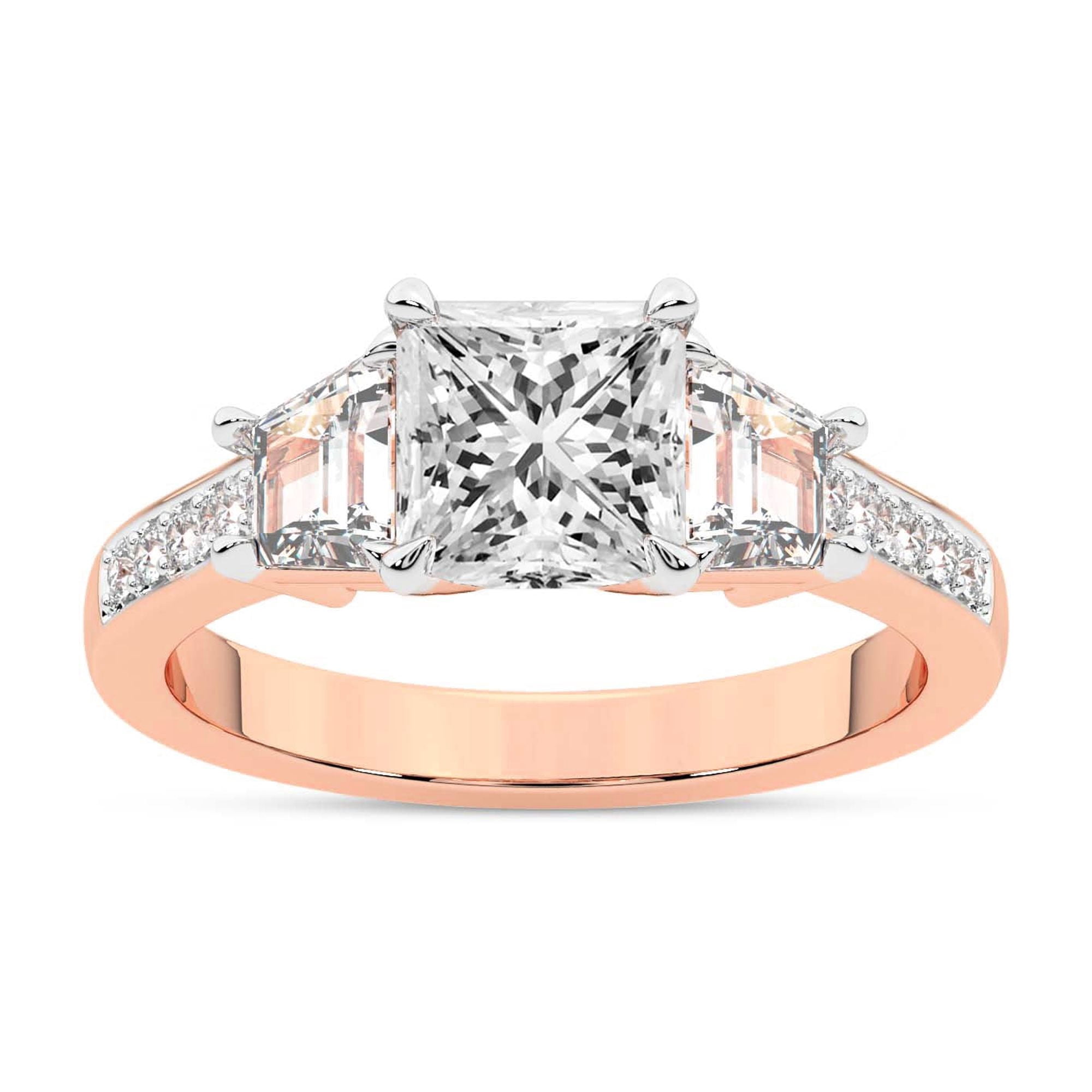 IGI Certified 2 Carat Princess Shape Lab Grown Diamond Engagement Ring ...