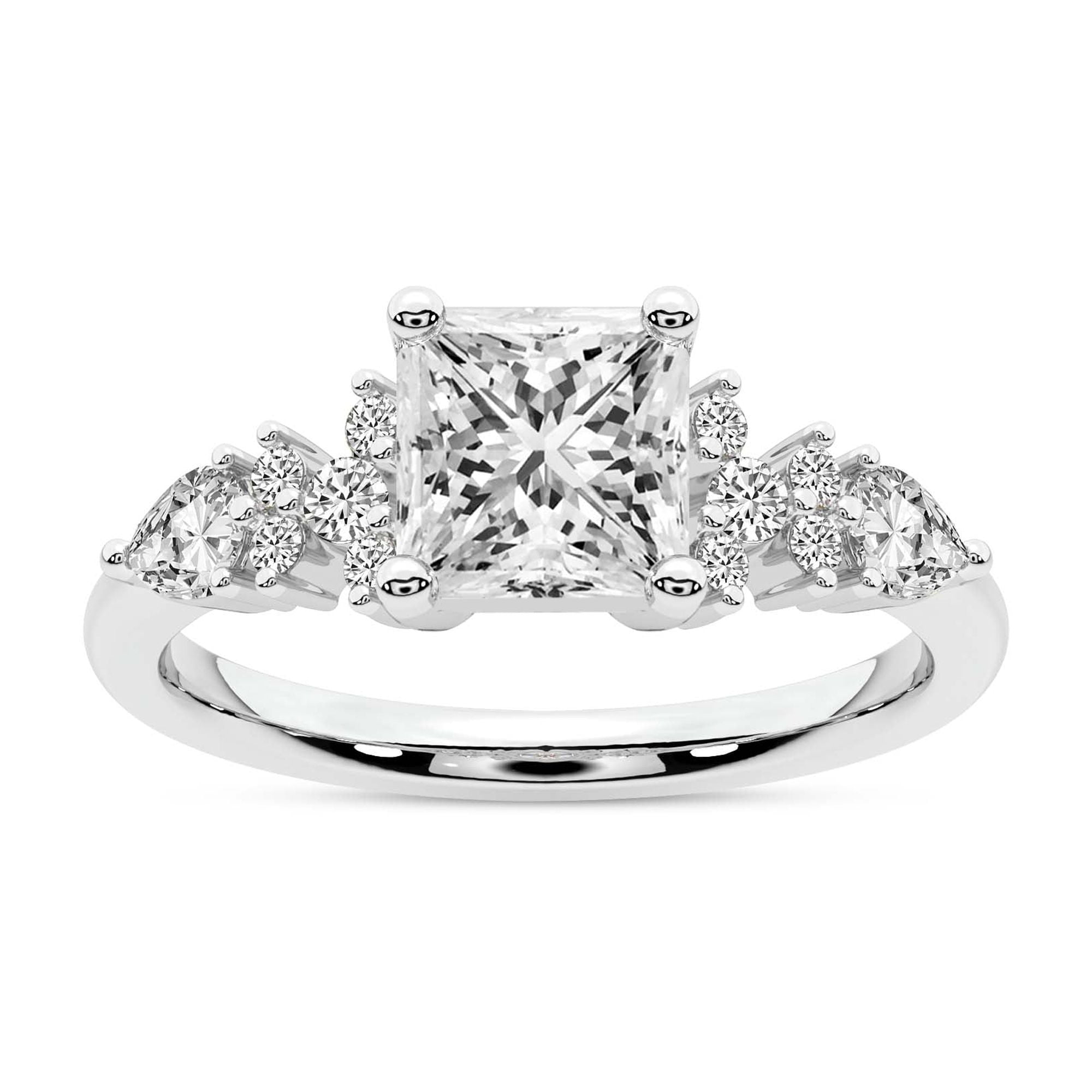 IGI Certified 2 Carat Princess Shape Lab Grown Diamond Engagement Ring ...