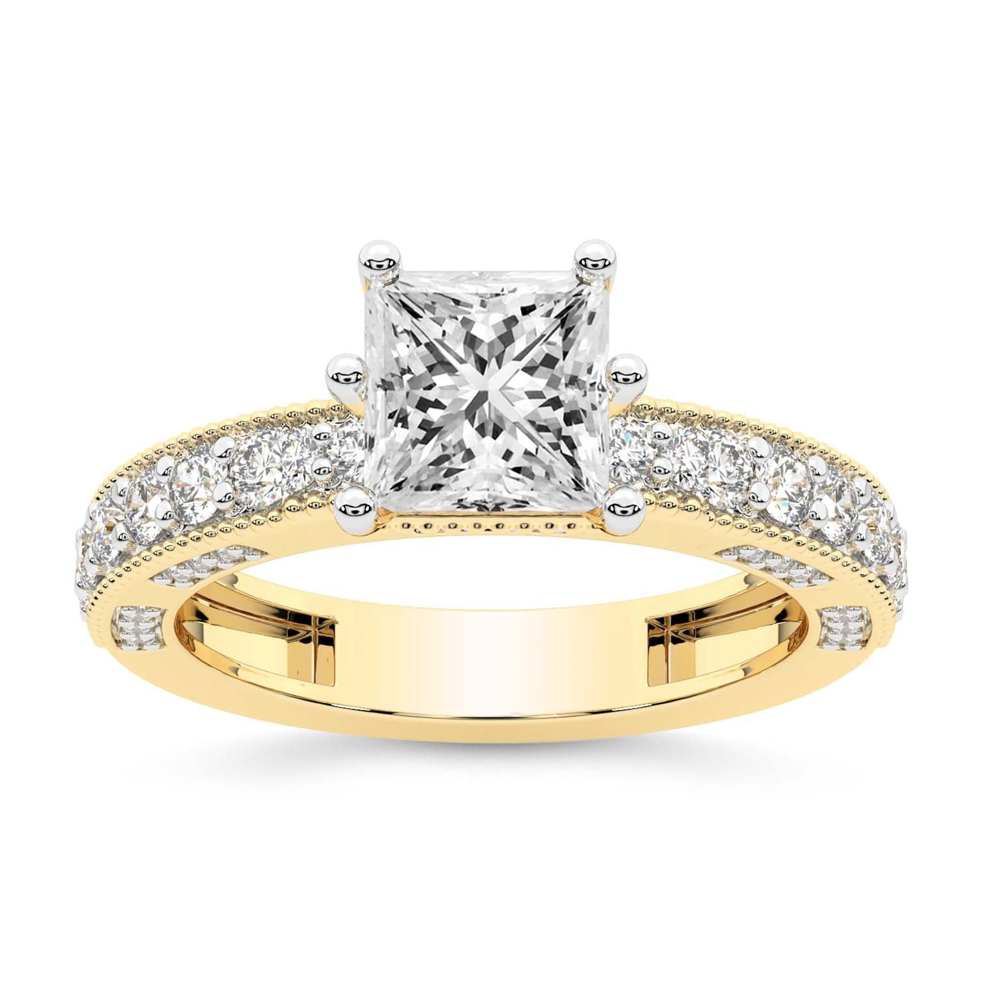 IGI Certified 2 Carat Princess Shape Lab Grown Diamond Engagement Ring ...