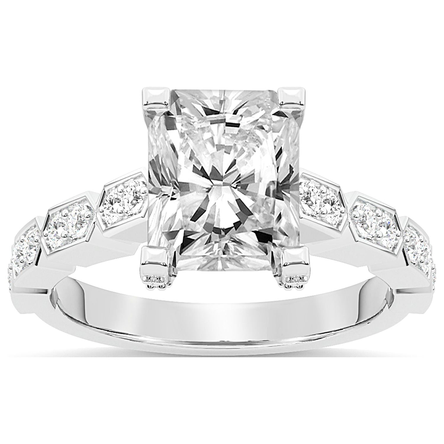IGI Certified 2 Carat Radiant Shape Lab Grown Diamond Engagement Ring ...