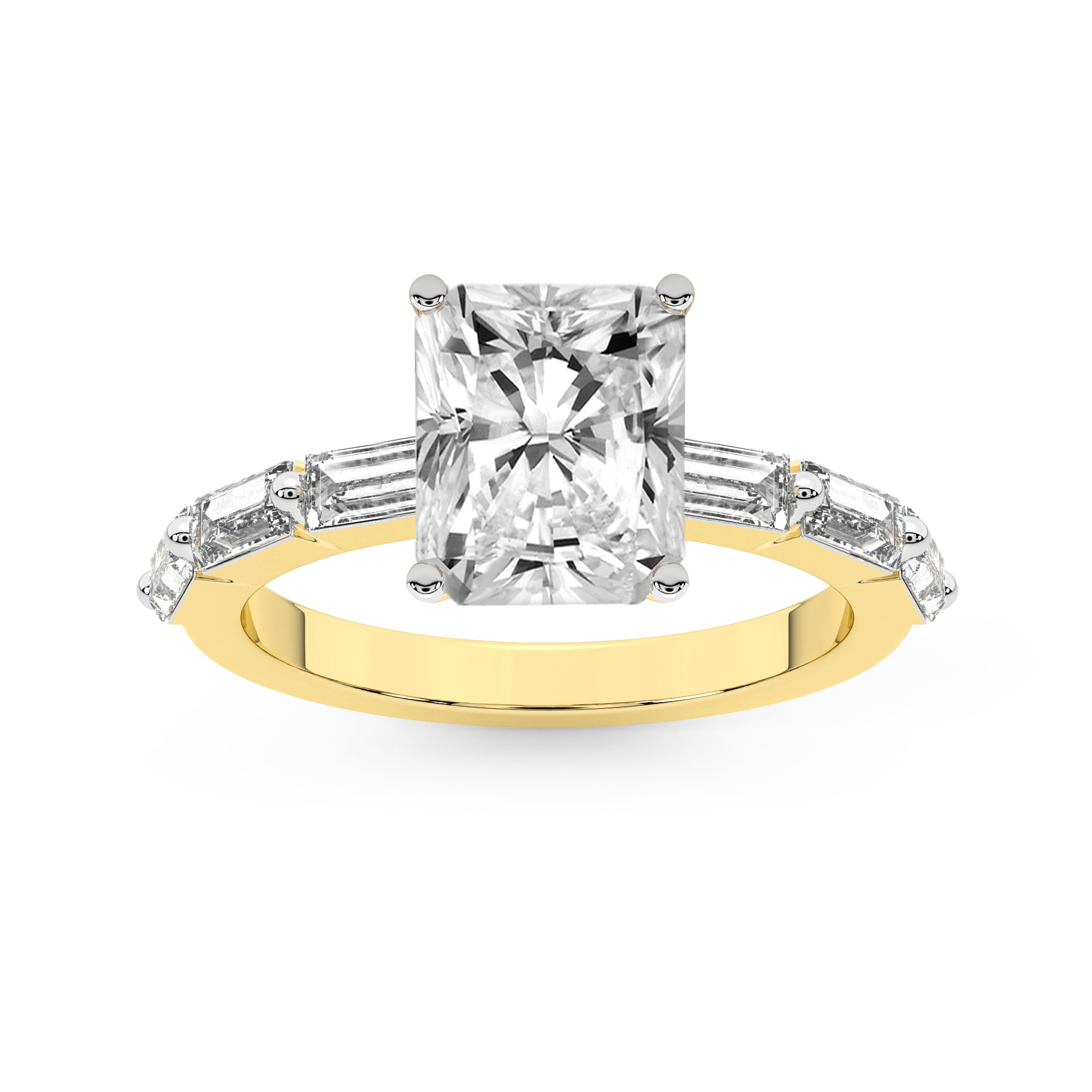IGI Certified 2 Carat Radiant Shape Lab Grown Diamond Engagement Ring ...
