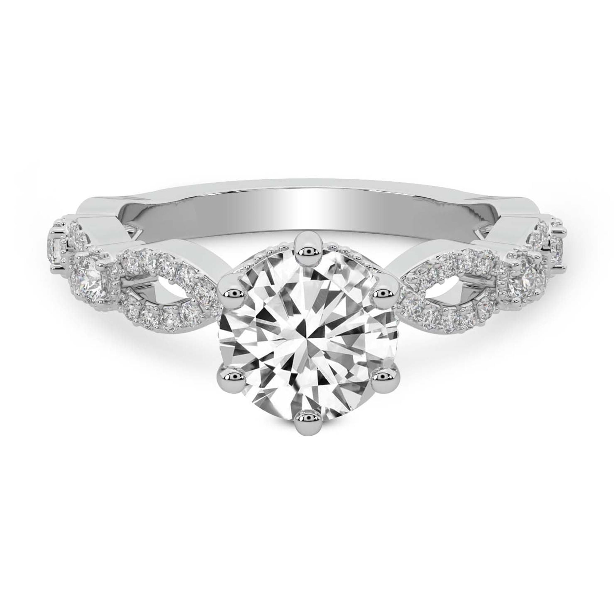 IGI Certified 2 Carat Round Shape Lab Grown Diamond Engagement Ring ...