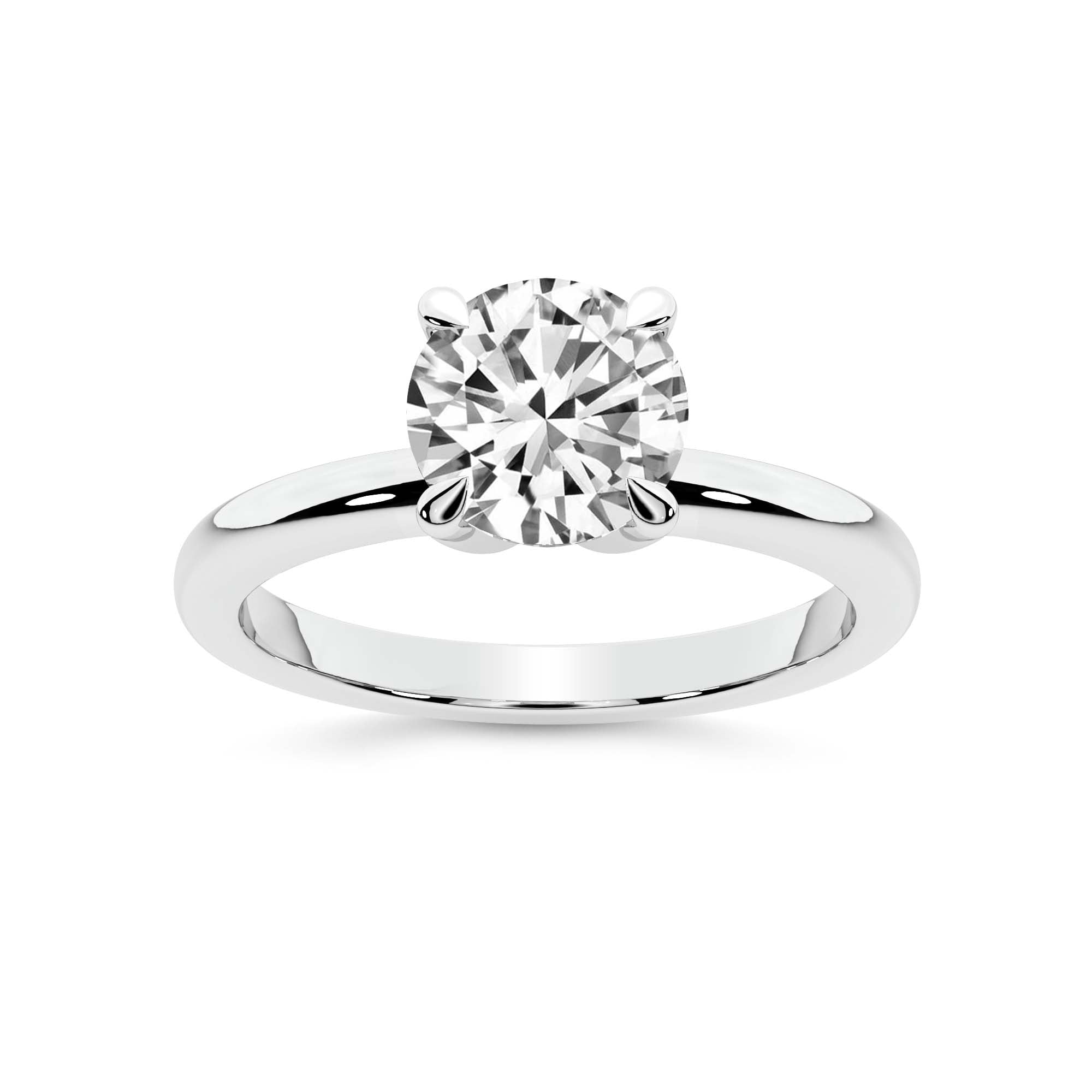IGI Certified 2 Carat Round Shape Lab Grown Diamond Engagement Ring | 14K White Gold | Matilda ...