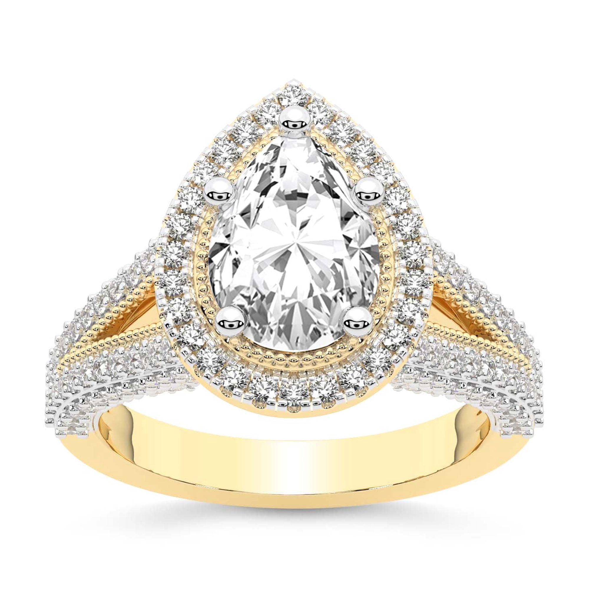 IGI Certified 3 Carat Pear Shape Lab Grown Diamond Engagement Ring ...
