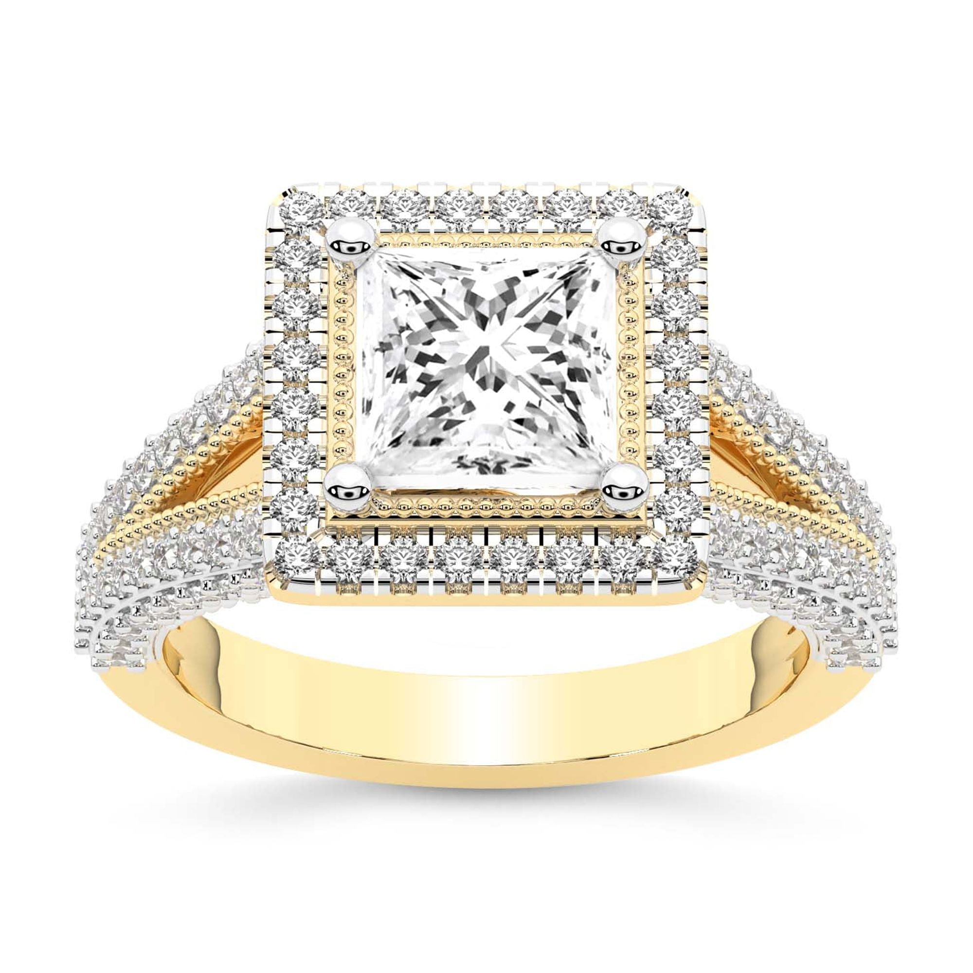 IGI Certified 3 Carat Princess Shape Lab Grown Diamond Engagement Ring ...