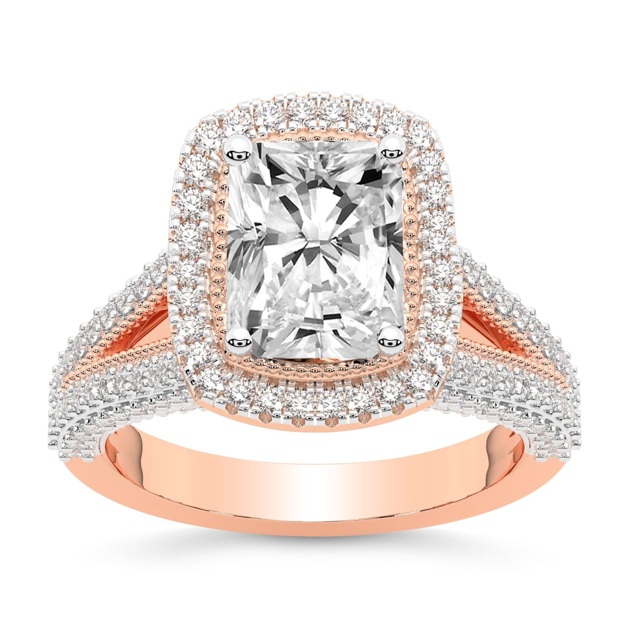 IGI Certified 3 Carat Radiant Shape Lab Grown Diamond Engagement Ring ...