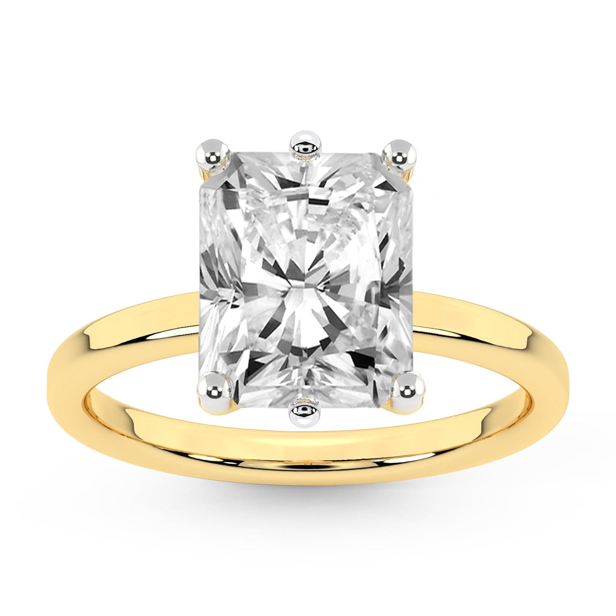 IGI Certified 3 Carat Radiant Shape Lab Grown Diamond Engagement Ring ...