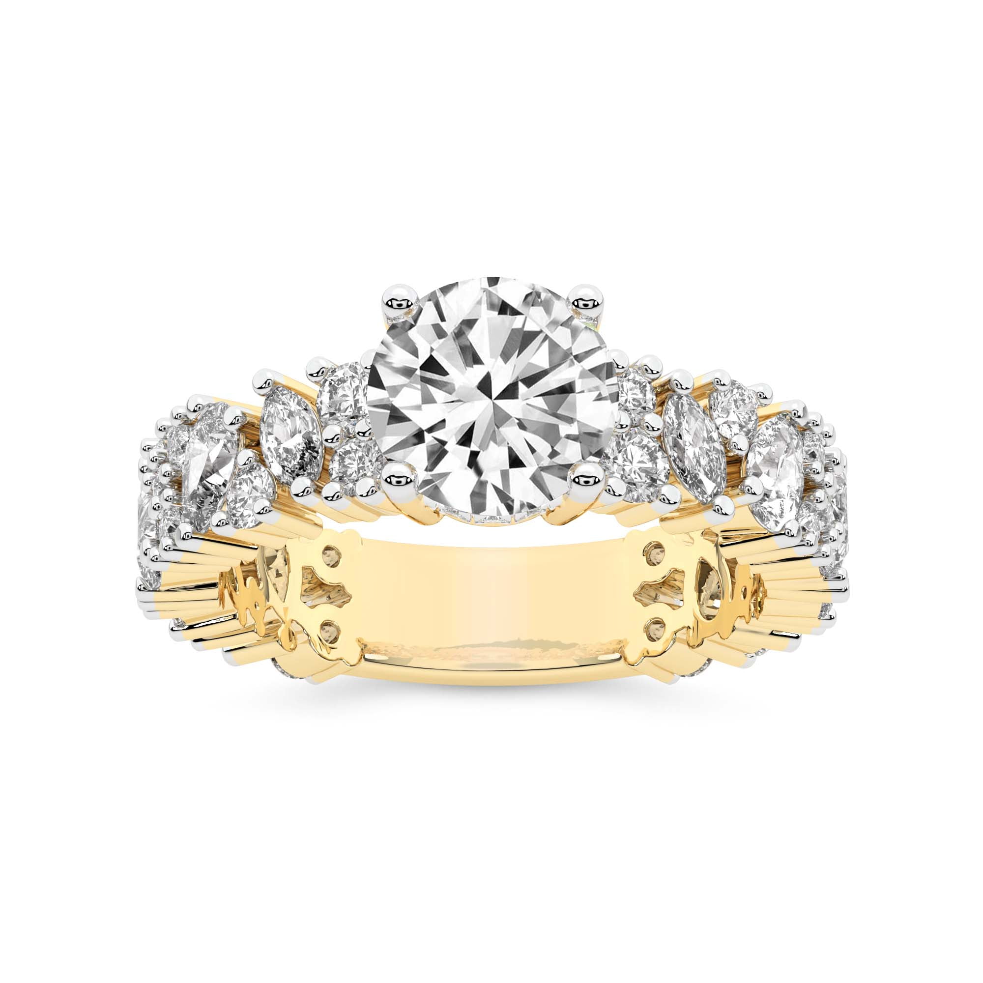 IGI Certified 3 Carat Round Shape Lab Grown Diamond Engagement Ring ...
