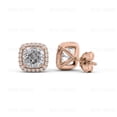 IGI Certified 4.00 Ct Cushion Cut Lab-Grown Diamond Halo Stud Earrings ...