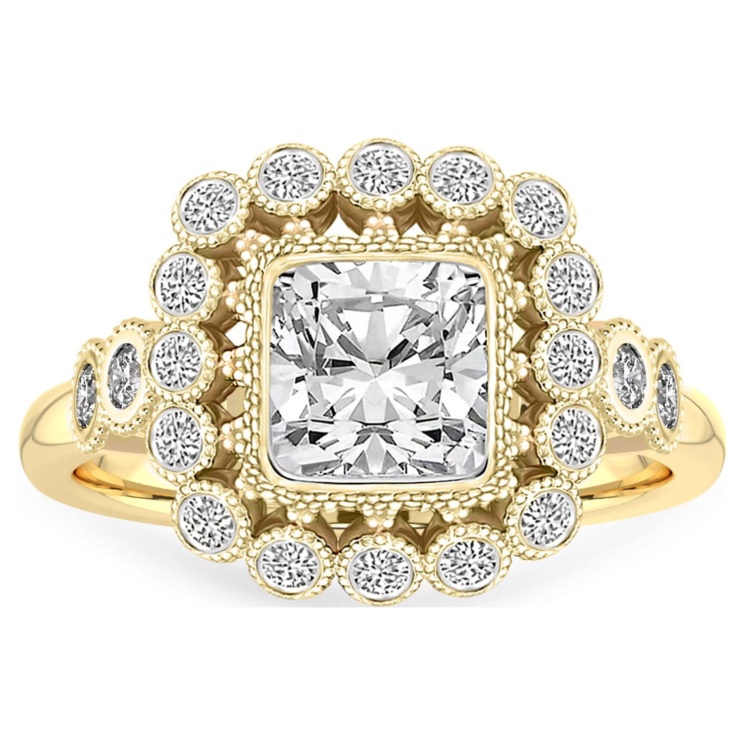 IGI Certified 4 Carat Cushion Shape Lab Grown Diamond Engagement Ring ...