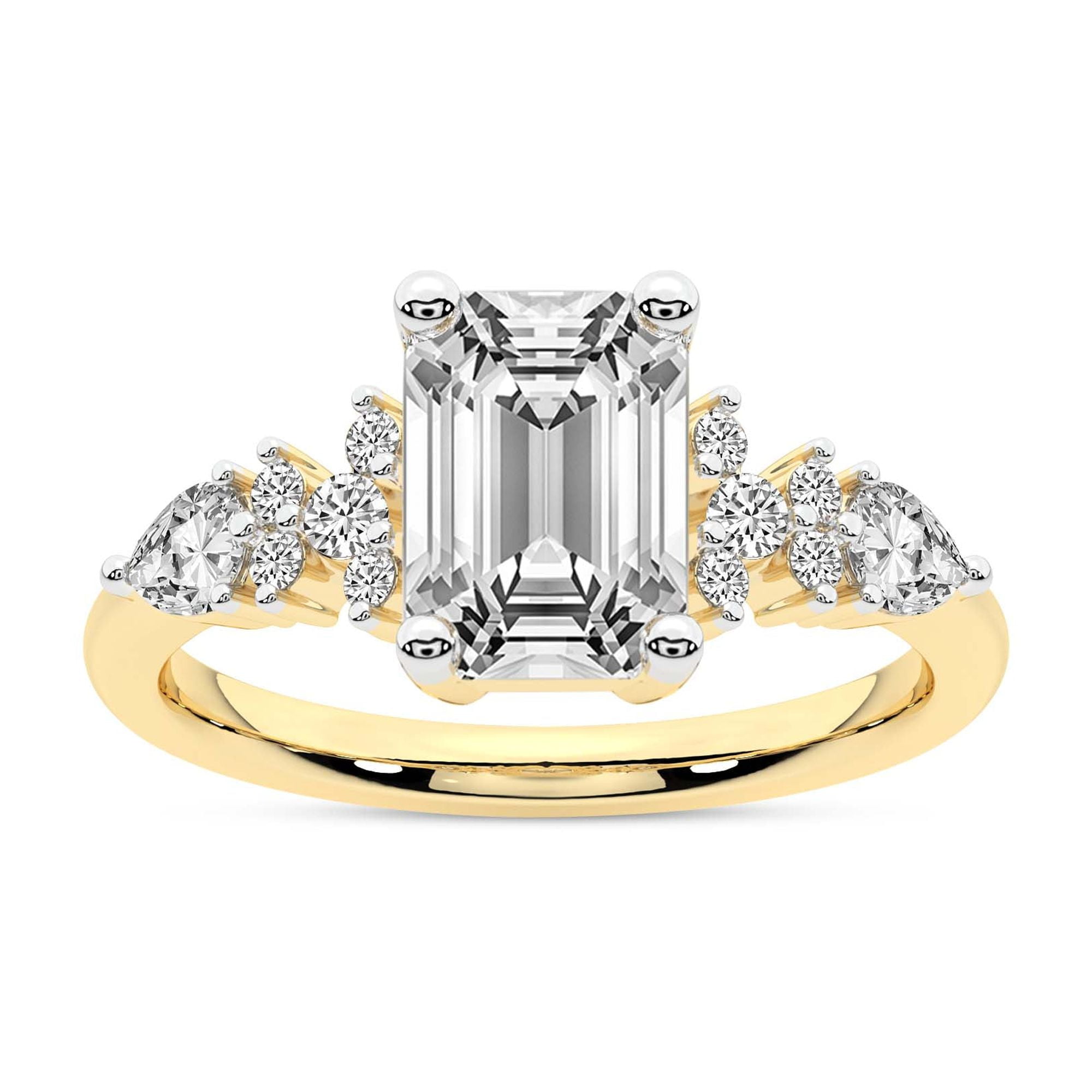IGI Certified 4 Carat Emerald Shape Lab Grown Diamond Engagement Ring ...