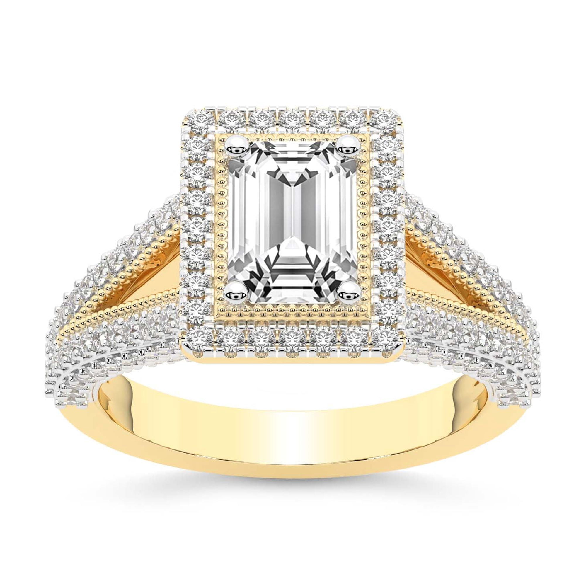 IGI Certified 4 Carat Emerald Shape Lab Grown Diamond Engagement Ring ...
