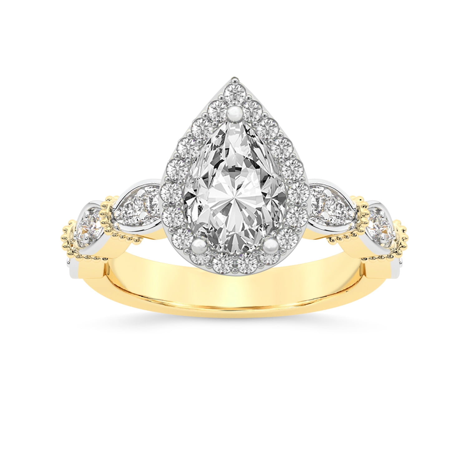 IGI Certified 4 Carat Pear Shape Lab Grown Diamond Engagement Ring ...