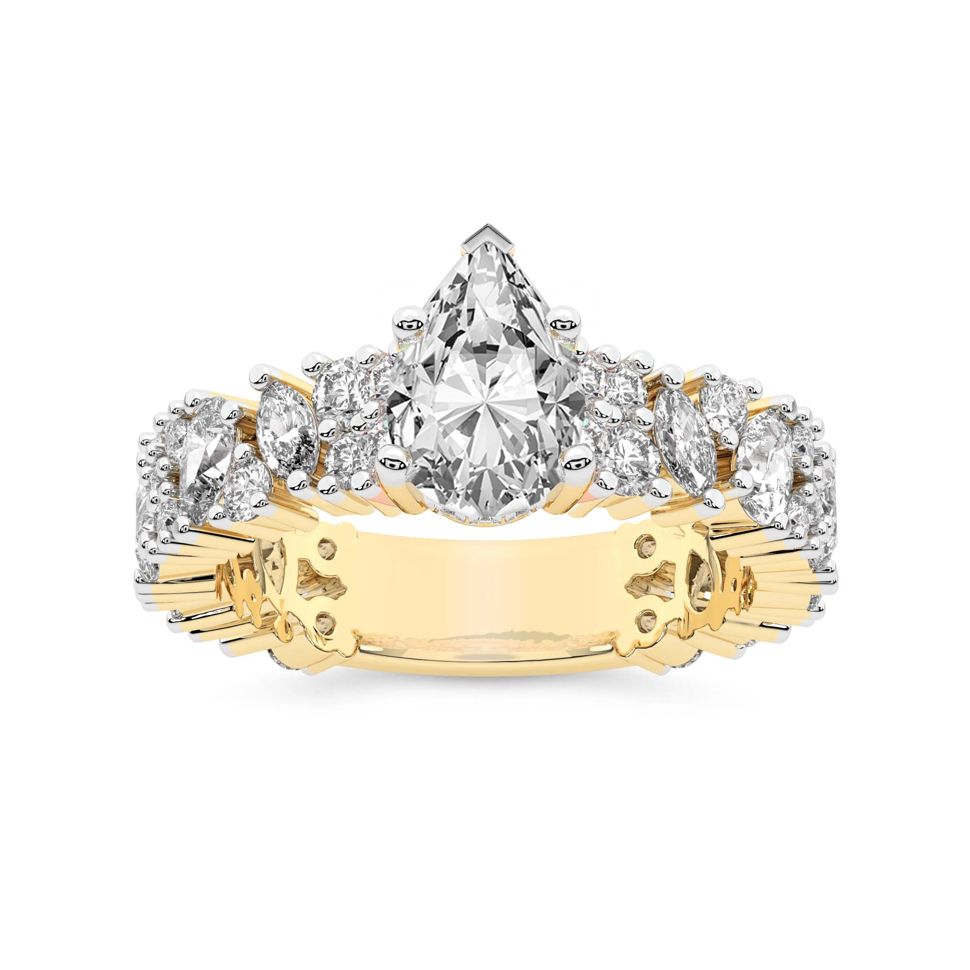 IGI Certified 4 Carat Pear Shape Lab Grown Diamond Engagement Ring ...