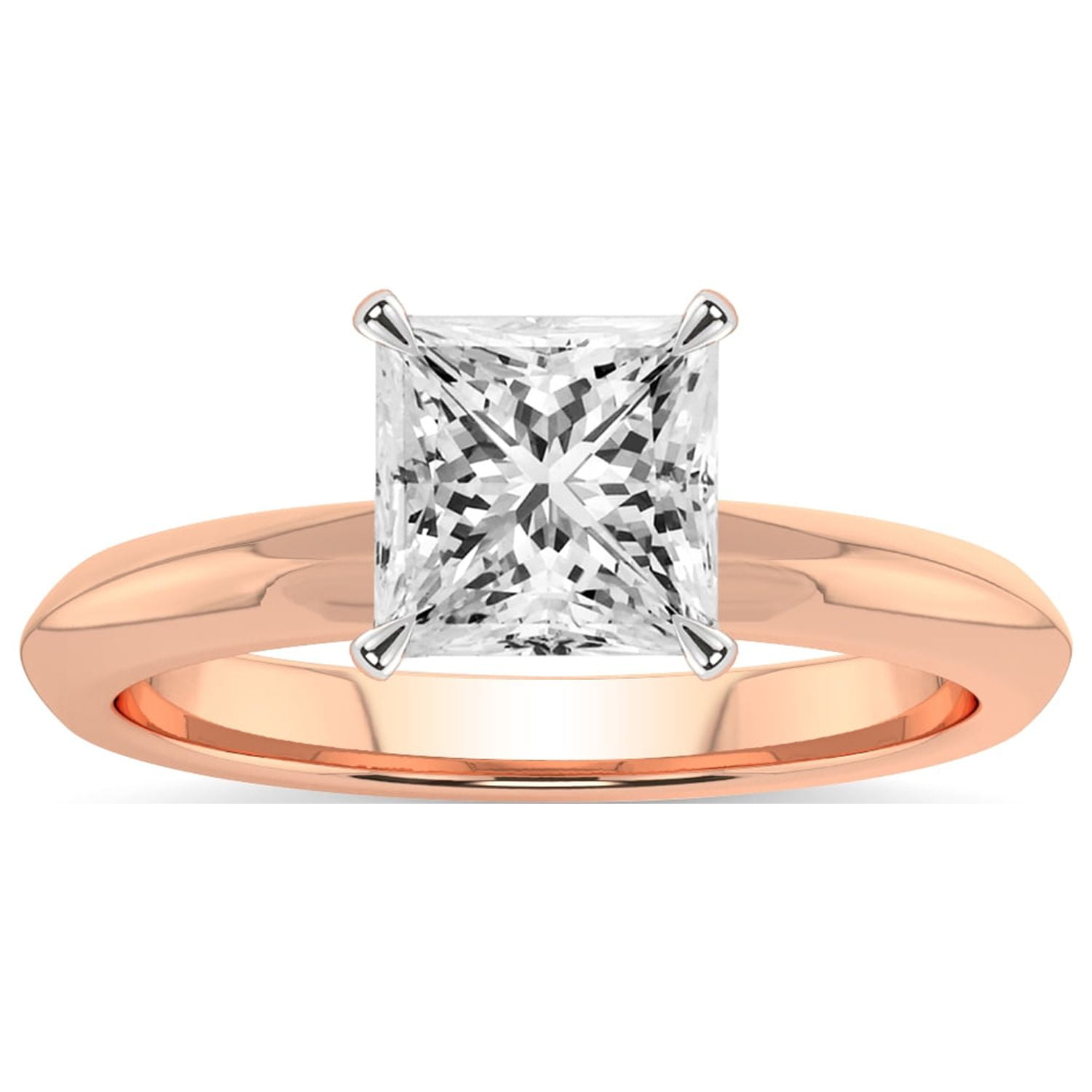 IGI Certified 4 Carat Princess Shape Lab Grown Diamond Engagement Ring ...