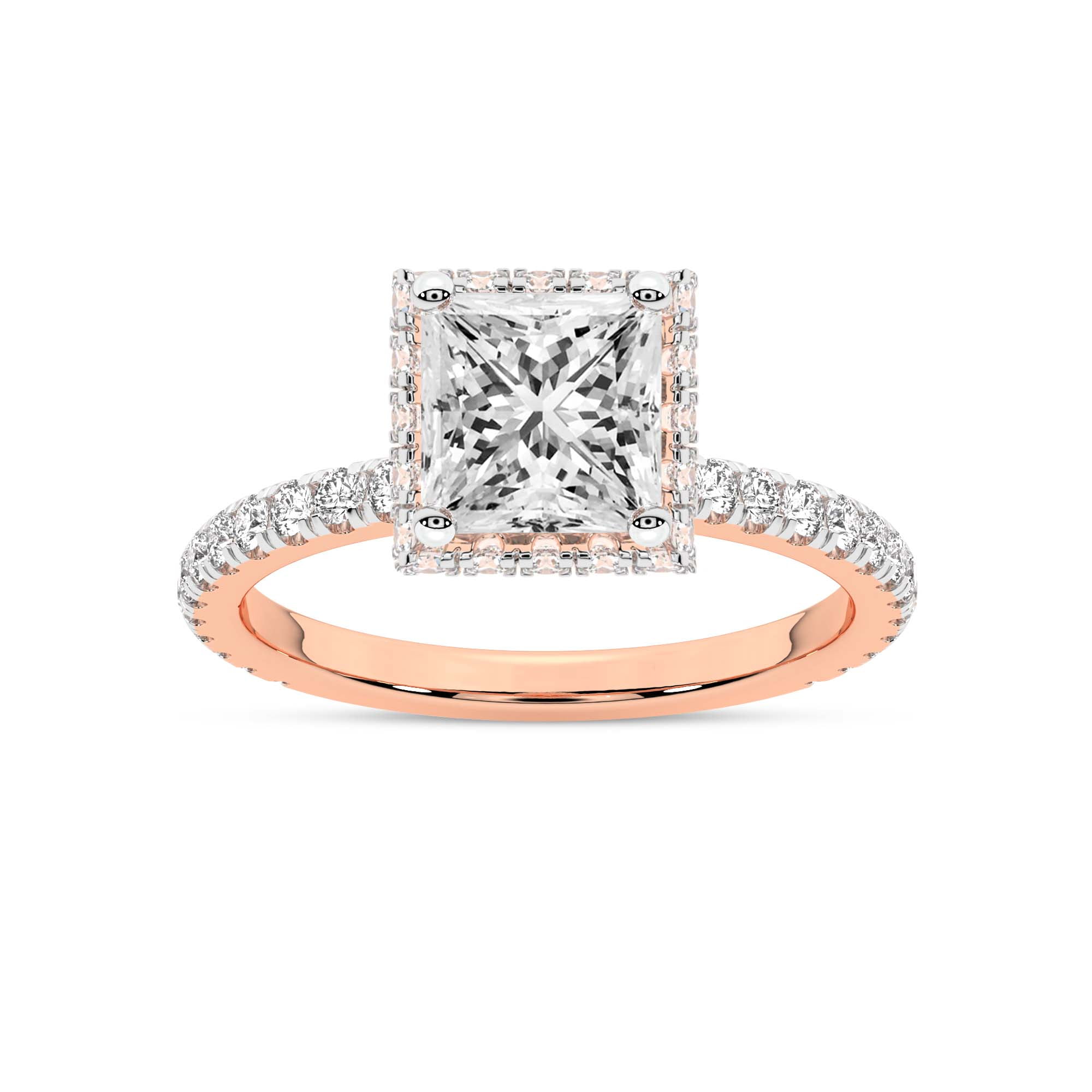 IGI Certified 4 Carat Princess Shape Lab Grown Diamond Engagement Ring ...