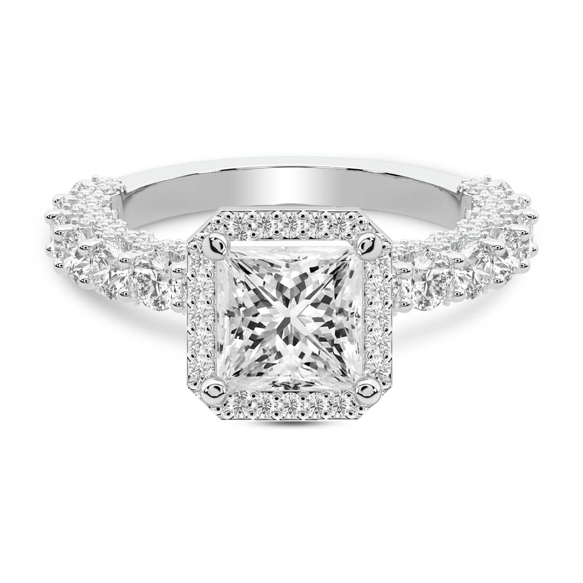 IGI Certified 4 Carat Princess Shape Lab Grown Diamond Engagement Ring ...