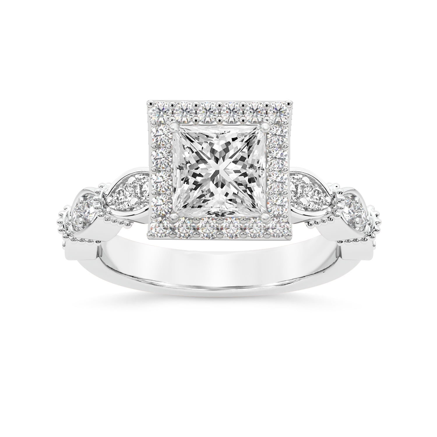 IGI Certified 4 Carat Princess Shape Lab Grown Diamond Engagement Ring ...