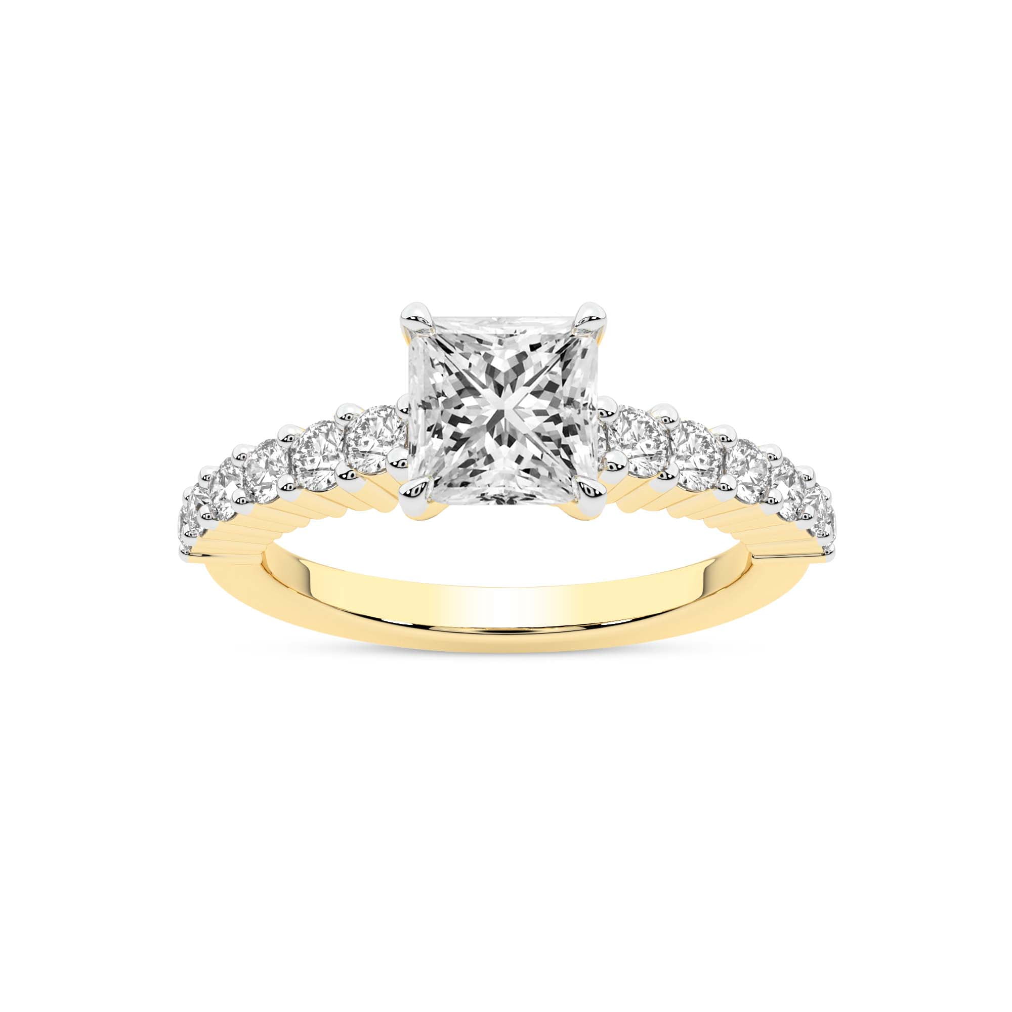 IGI Certified 4 Carat Princess Shape Lab Grown Diamond Engagement Ring ...